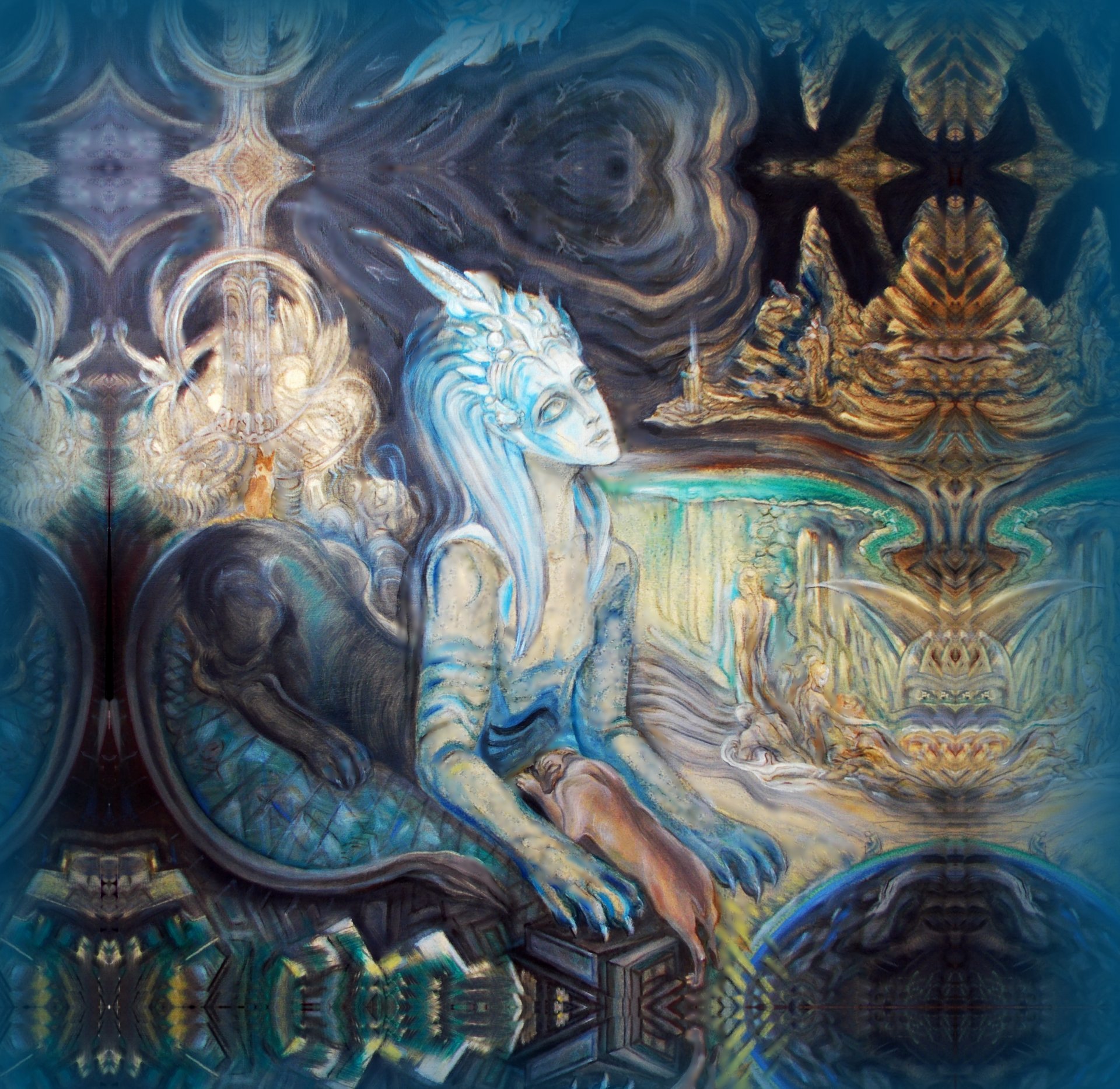 Sphinx of the twenty-second year. Painting by Varu Kadis