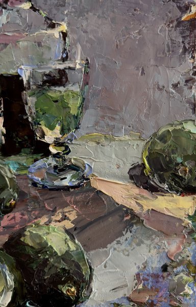 Still Life with Absinthe: Fruit Relax Painting by Oleg Sharapanovsky