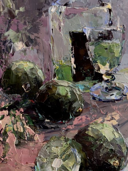 Still Life with Absinthe: Fruit Relax Painting by Oleg Sharapanovsky