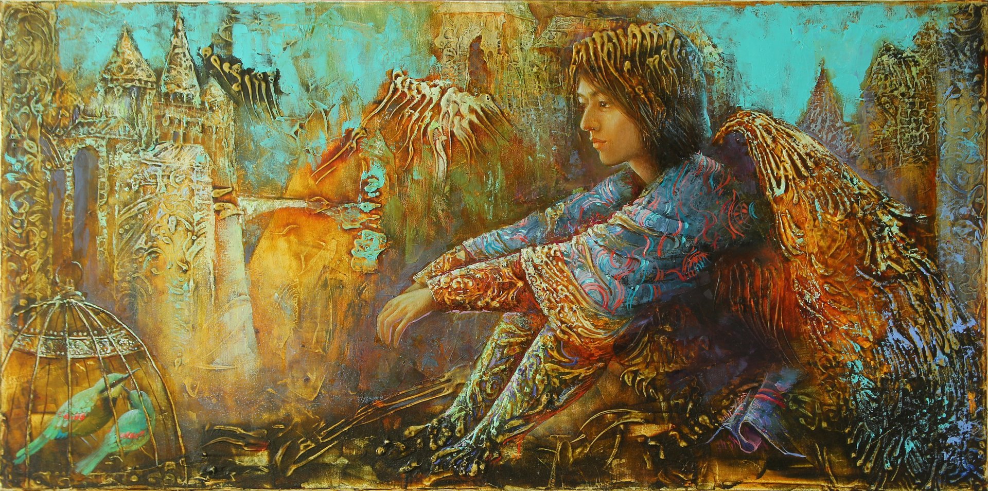 RESTING ANGEL: Between Dream and Reality Painting by Anna Dobrodij
