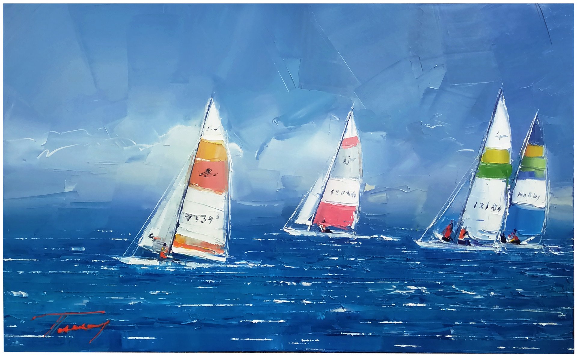 Regatta Painting by Vitalii Pliushch - Jose Art Gallery