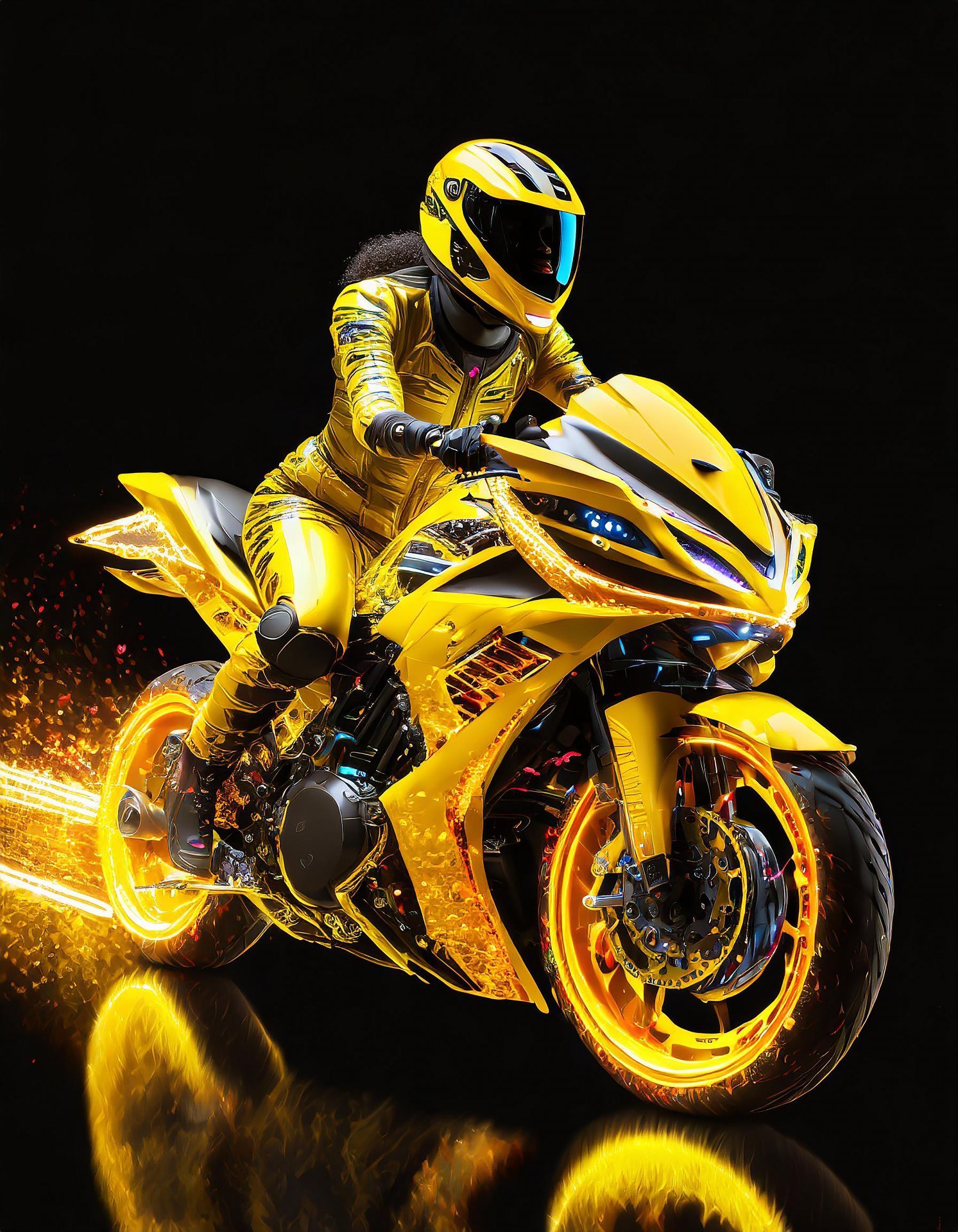 Flame Rider Digital Art - Praphul Garg - Jose Art Gallery