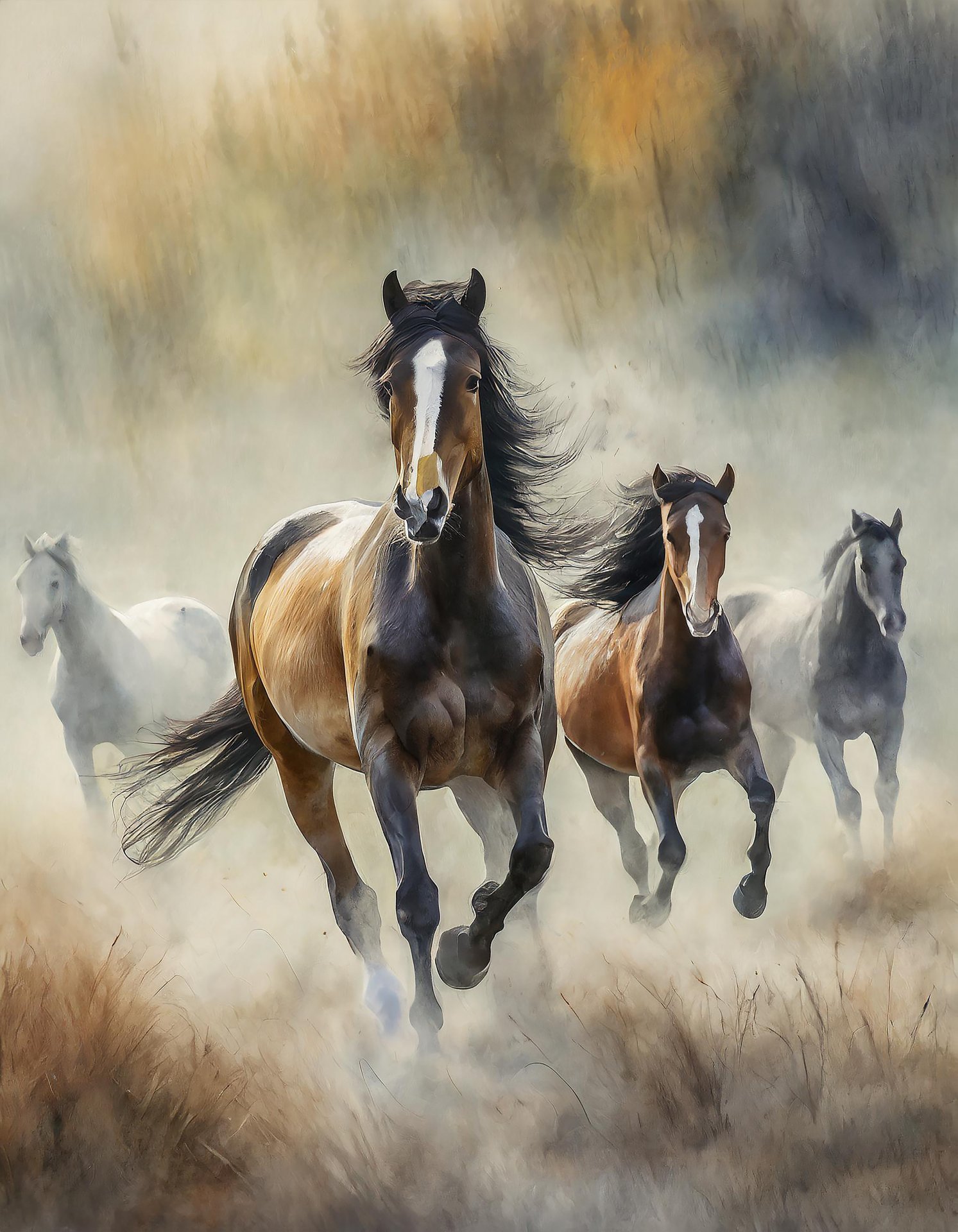 Majesty in Motion Painting by Praphul Garg