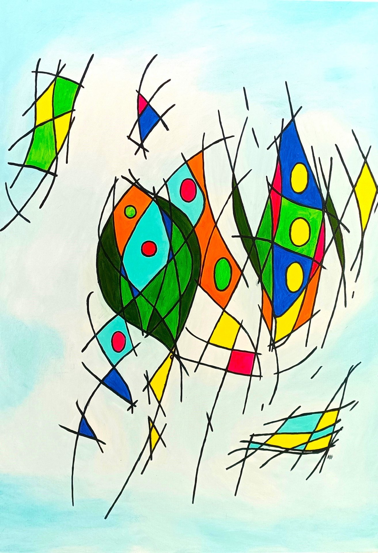 Kites Painting by Mantas Naulickas - Jose Art Gallery