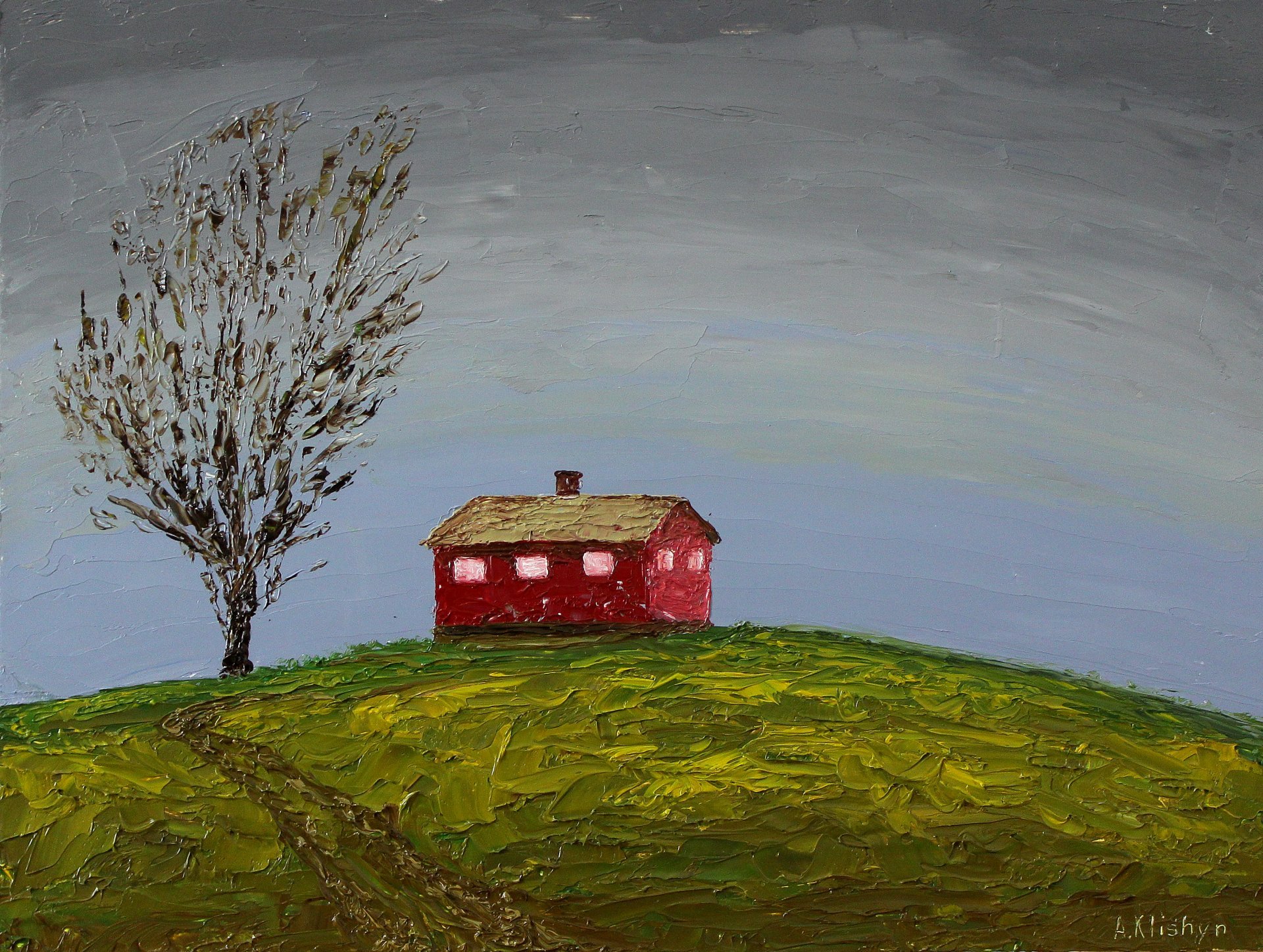 House on the Hill Painting by Andriy Klishyn
