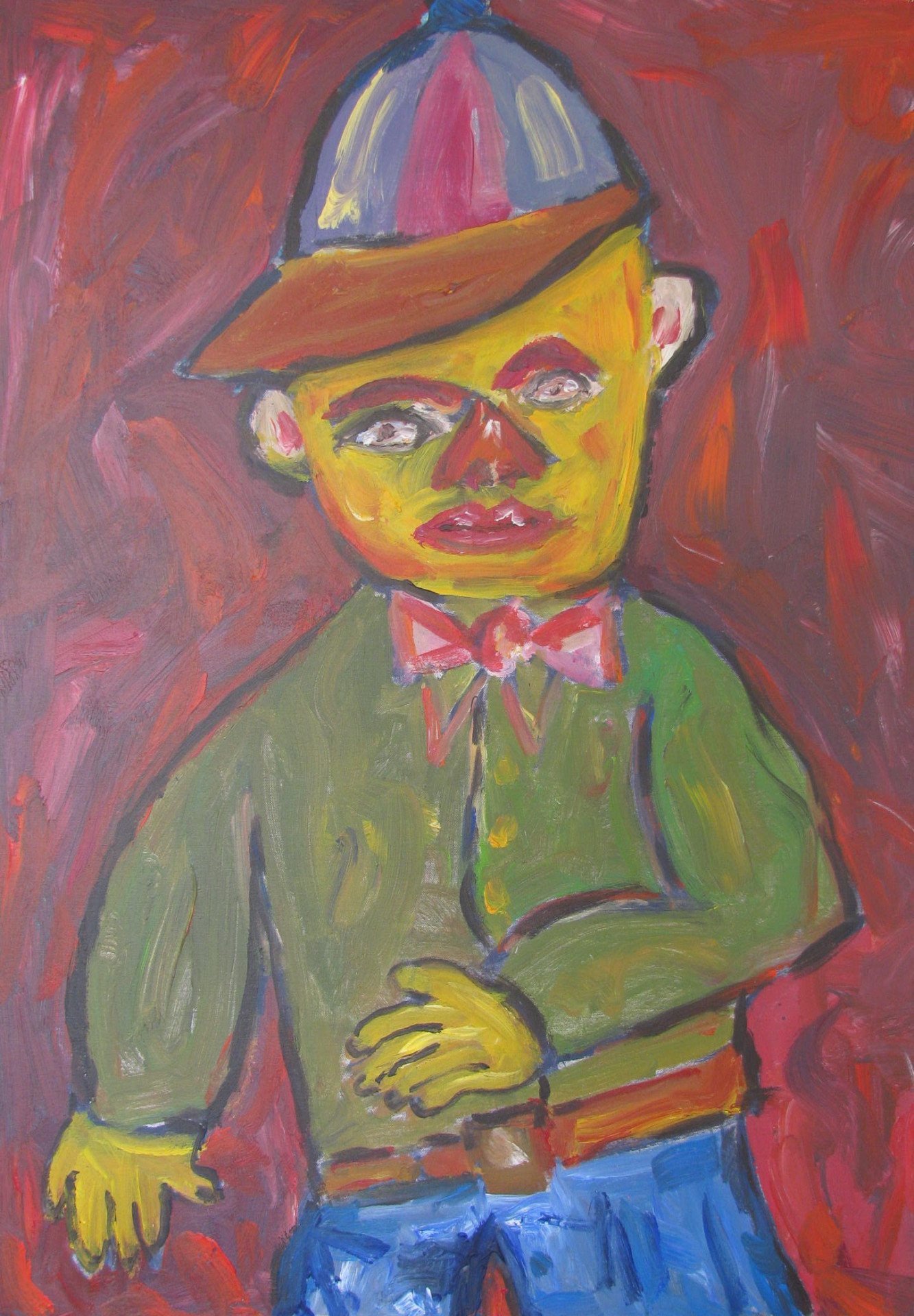 Red Clown Painting by Dan Shiloh - Jose Art Gallery