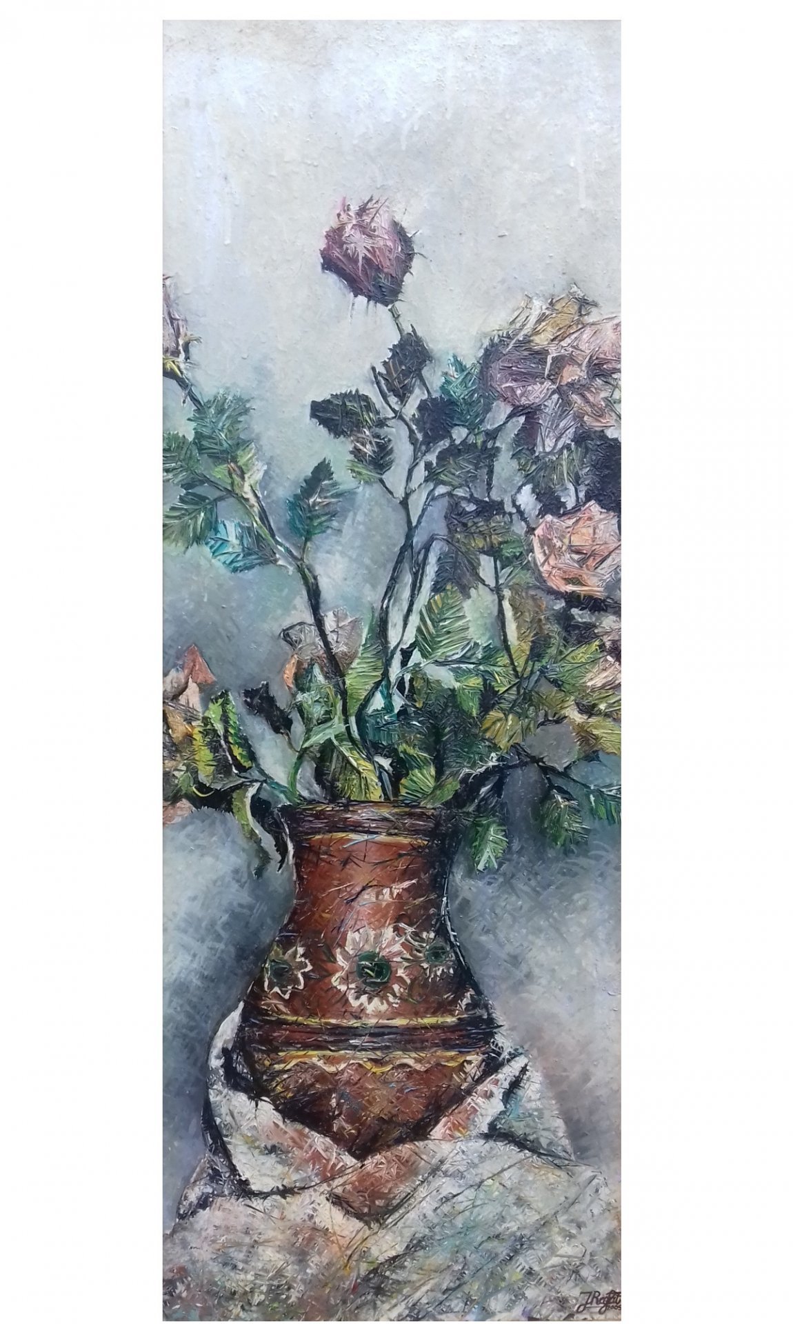 Rose Vase Painting by Rafał Jarosz - Jose Art Gallery