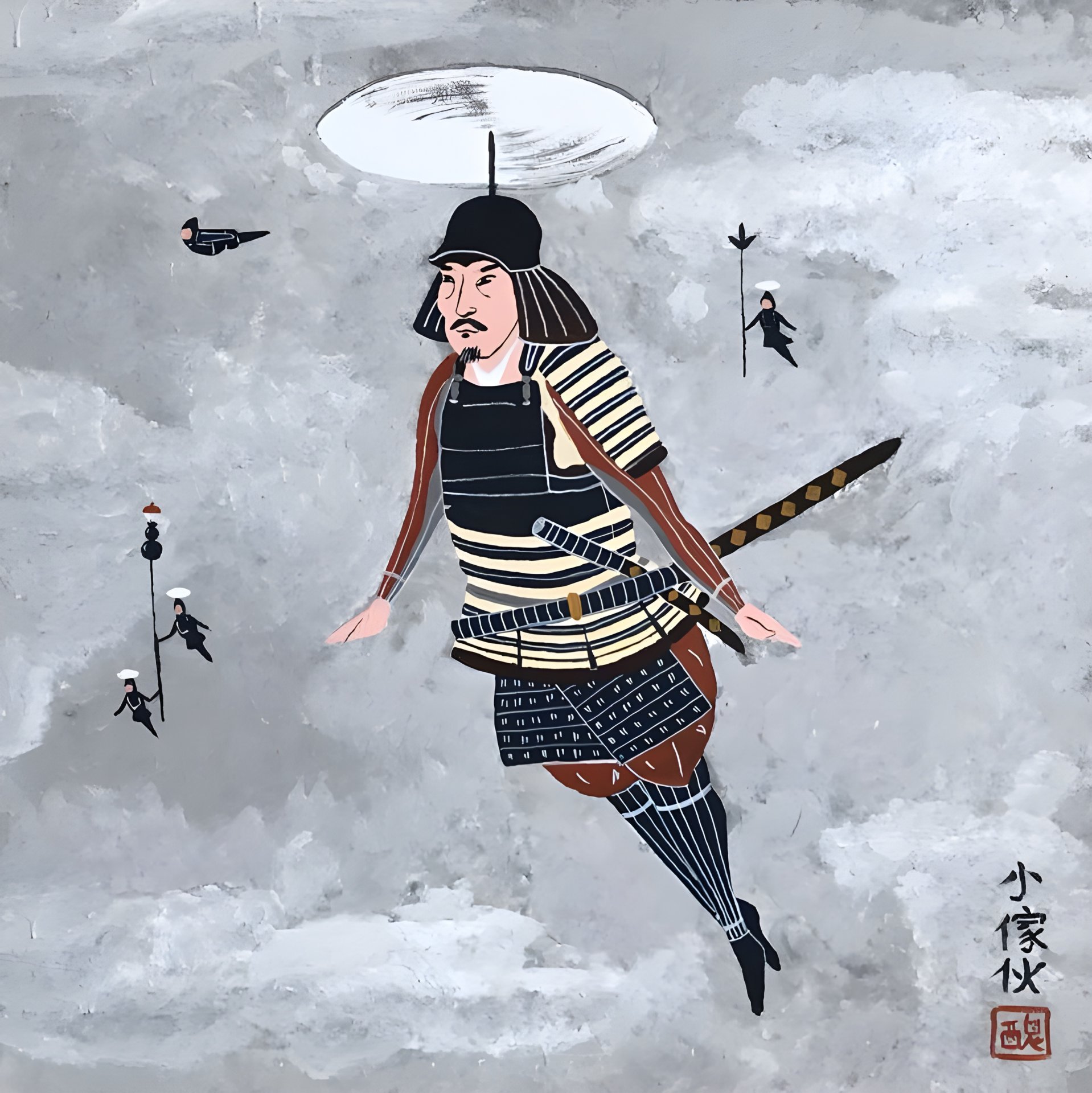 Samurai Fly Painting by Anastasiia Atamanchuk