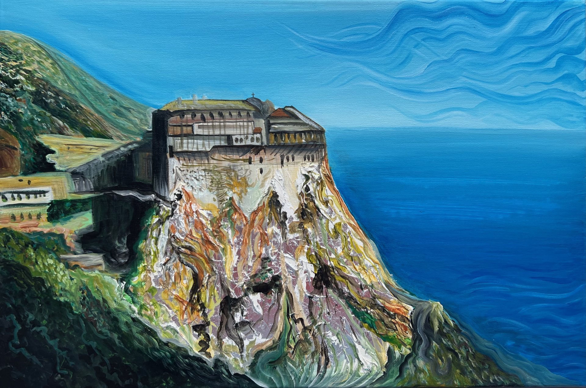 Sacred Athos Painting by Olga Serebryanskaya