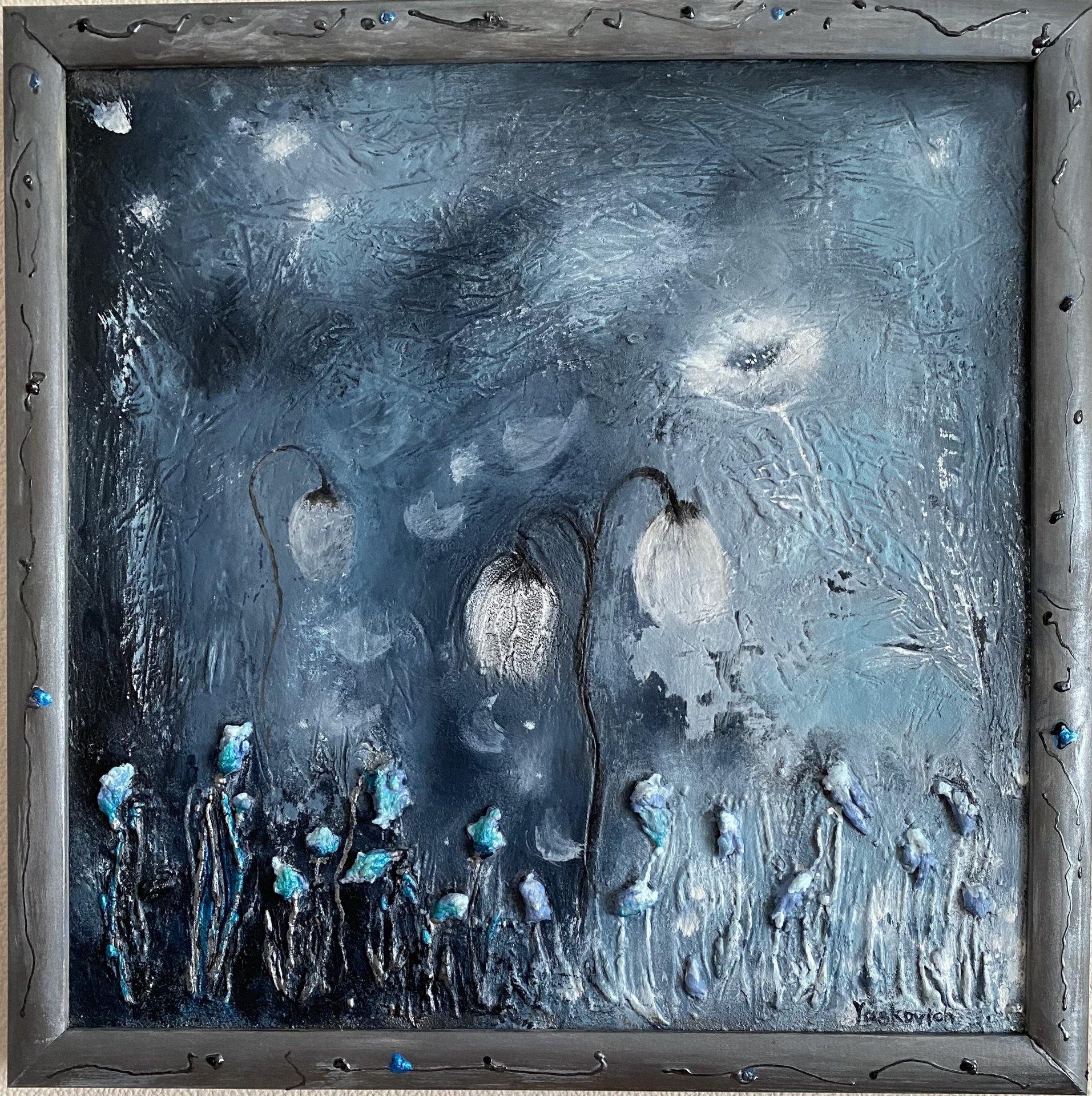 Blue Romance: Retro in modern times Painting by Diana Yaskovich