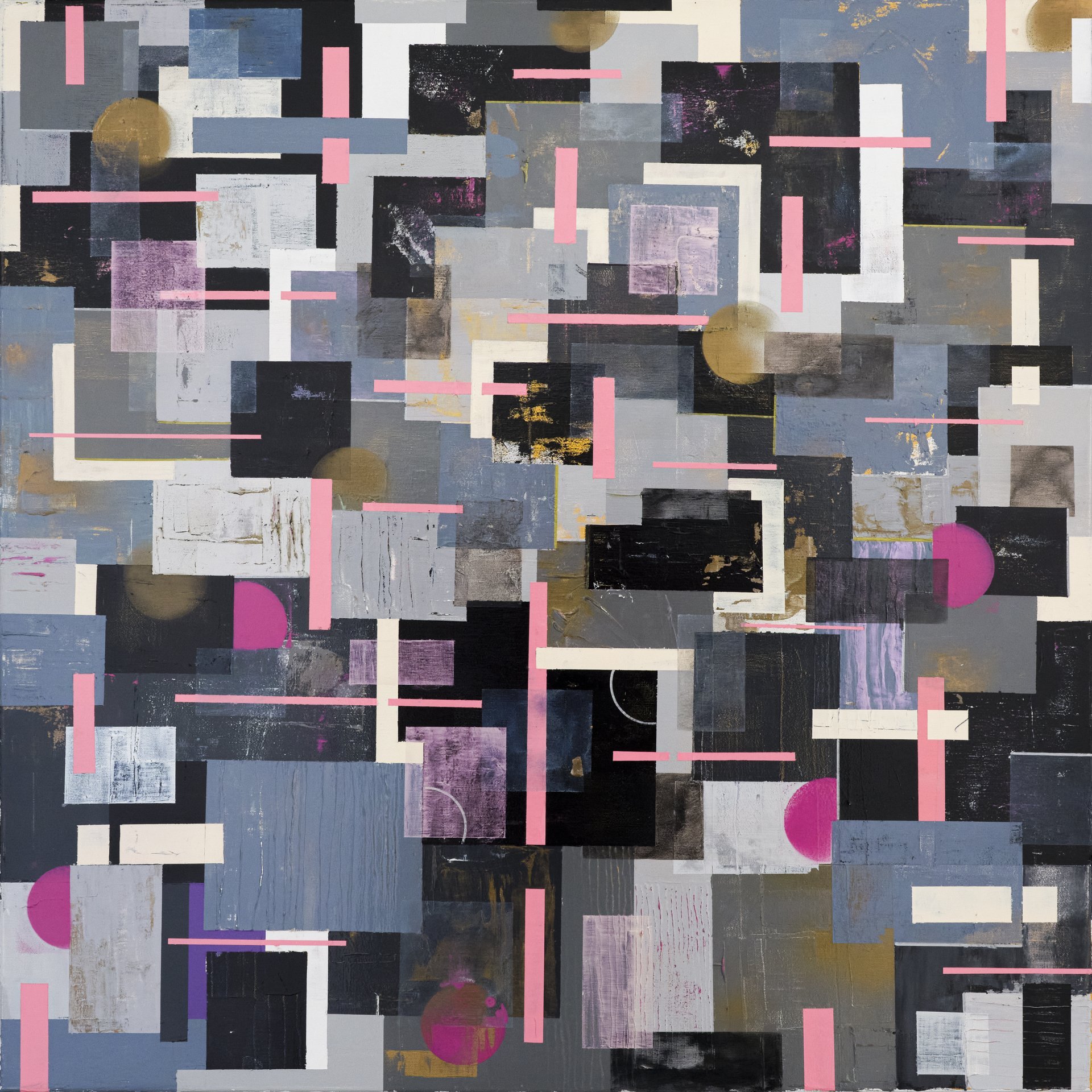 Pink lines II Painting by Jozef Danyi - Jose Art Gallery