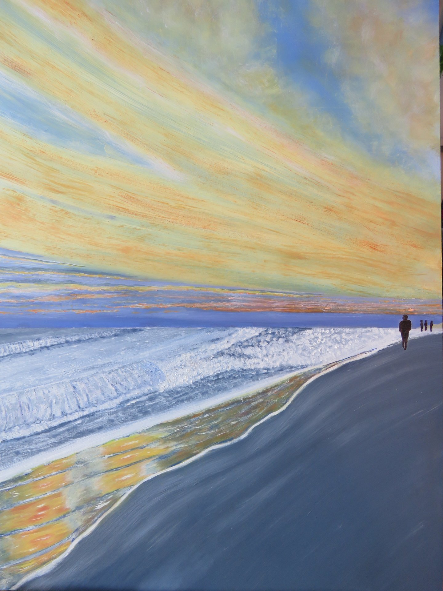 SUNSET PORTRUSH STRAND Painting by GEOFF WARKE