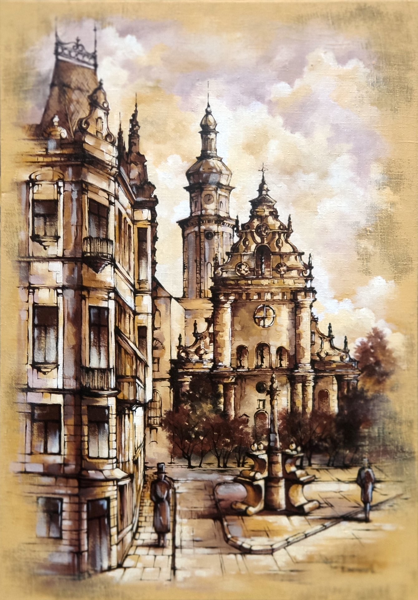 Architectural masterpieces of Lviv Painting by Denis Puchkov