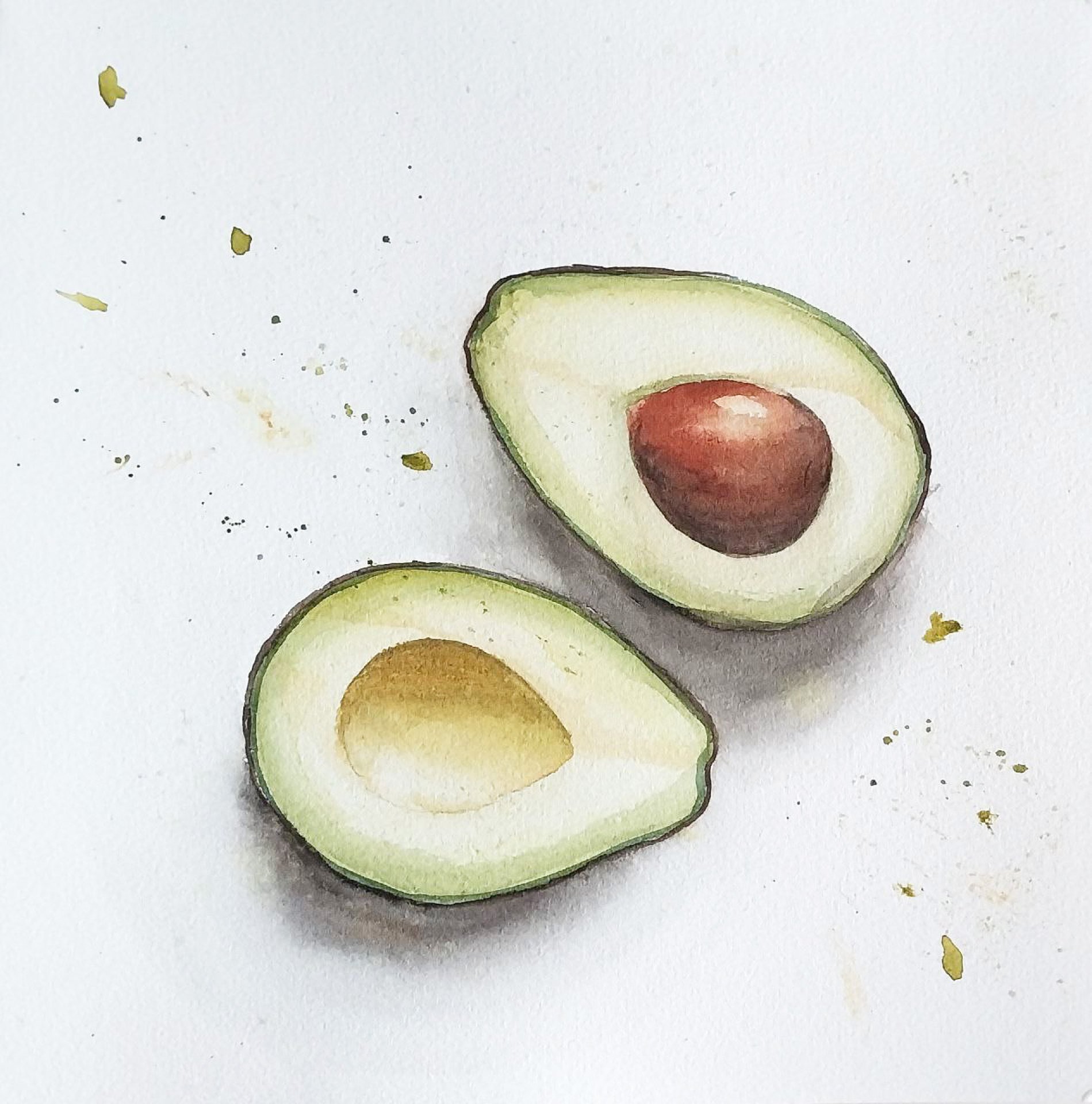 Avocado: Energy of Nature Painting by Oksana Korobko