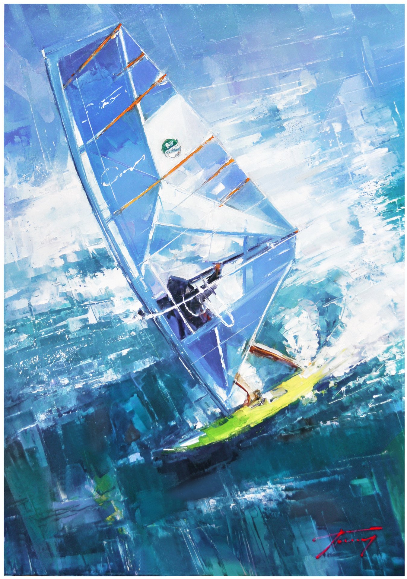 On The Crest Of The Wave Painting by Vitalii Pliushch