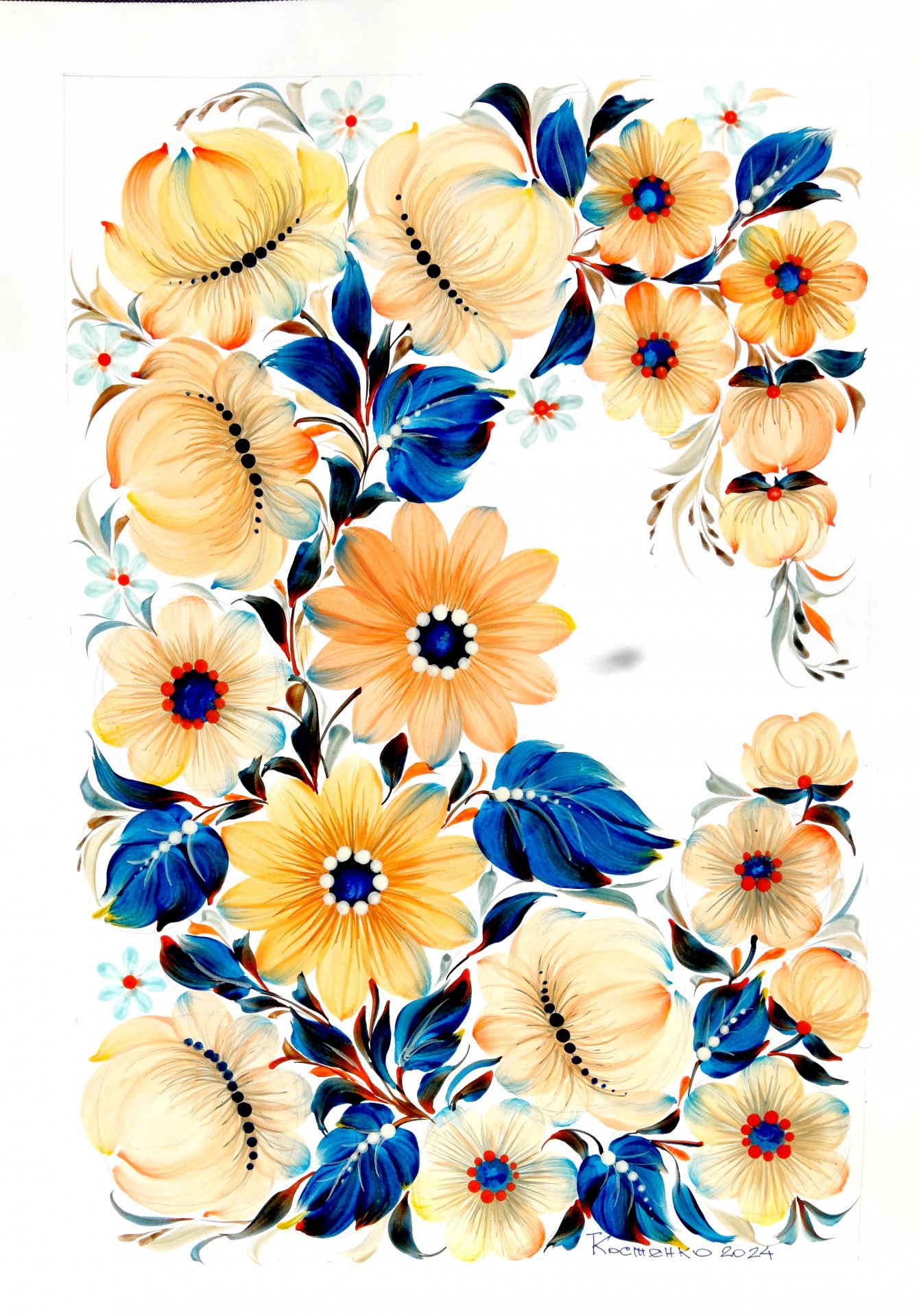 The soul of Ukraine in Flowers Painting by Tetyana Kostenko