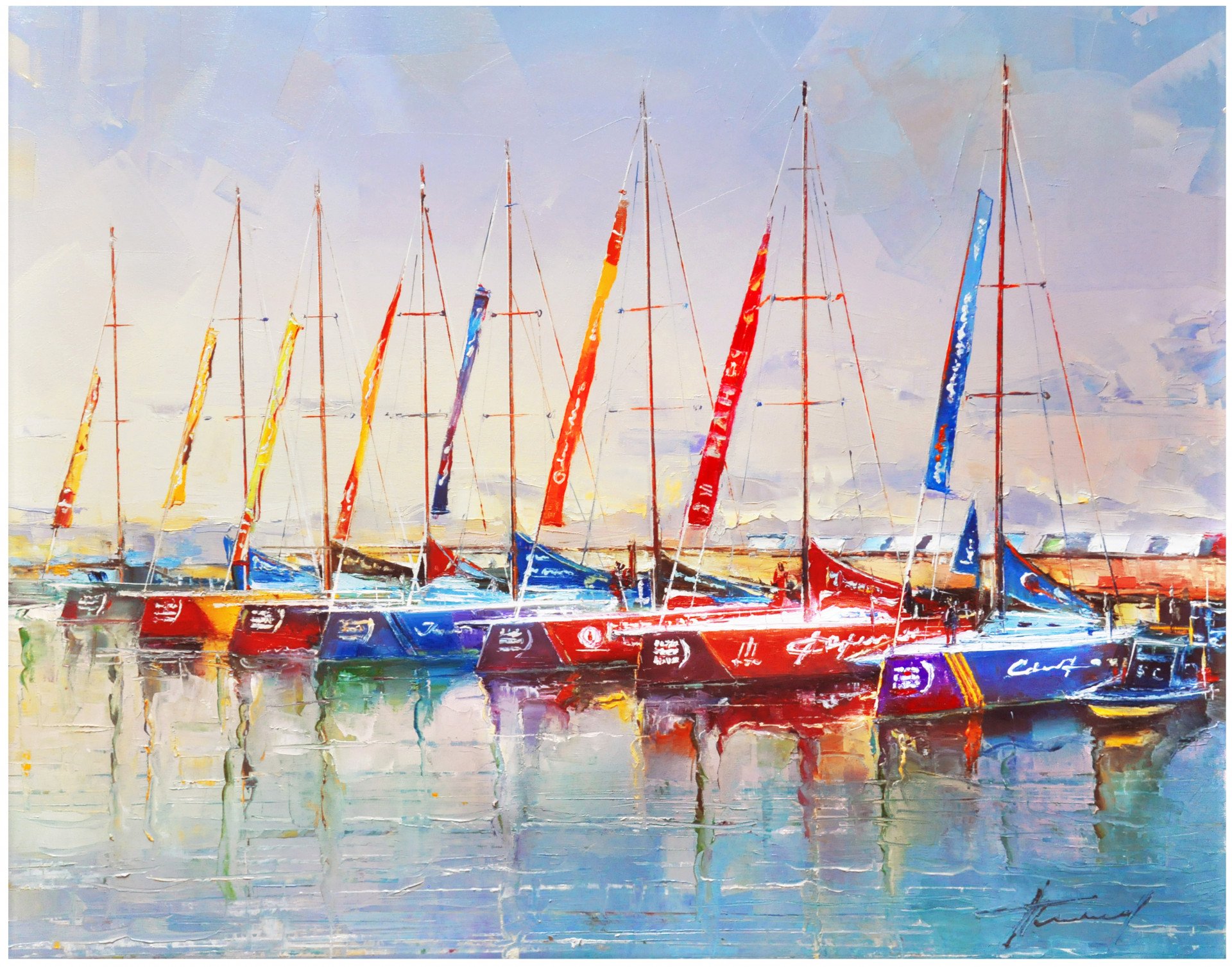 Flags raised .... Painting by Vitalii Pliushch