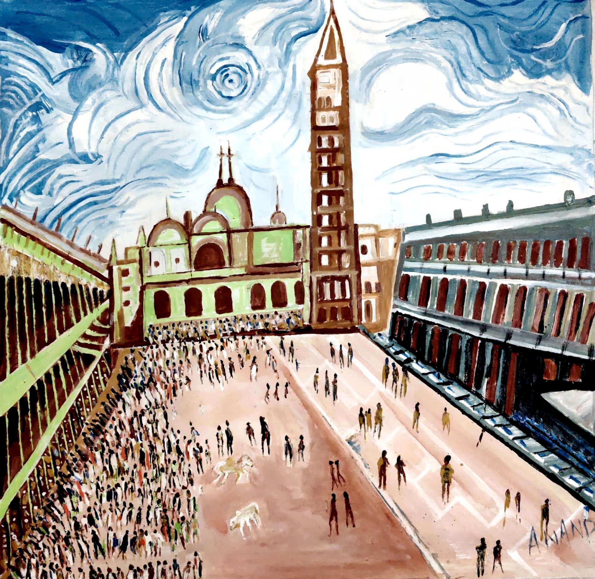 THE VATICAN CITY Painting by ANAND MANCHIRAJU