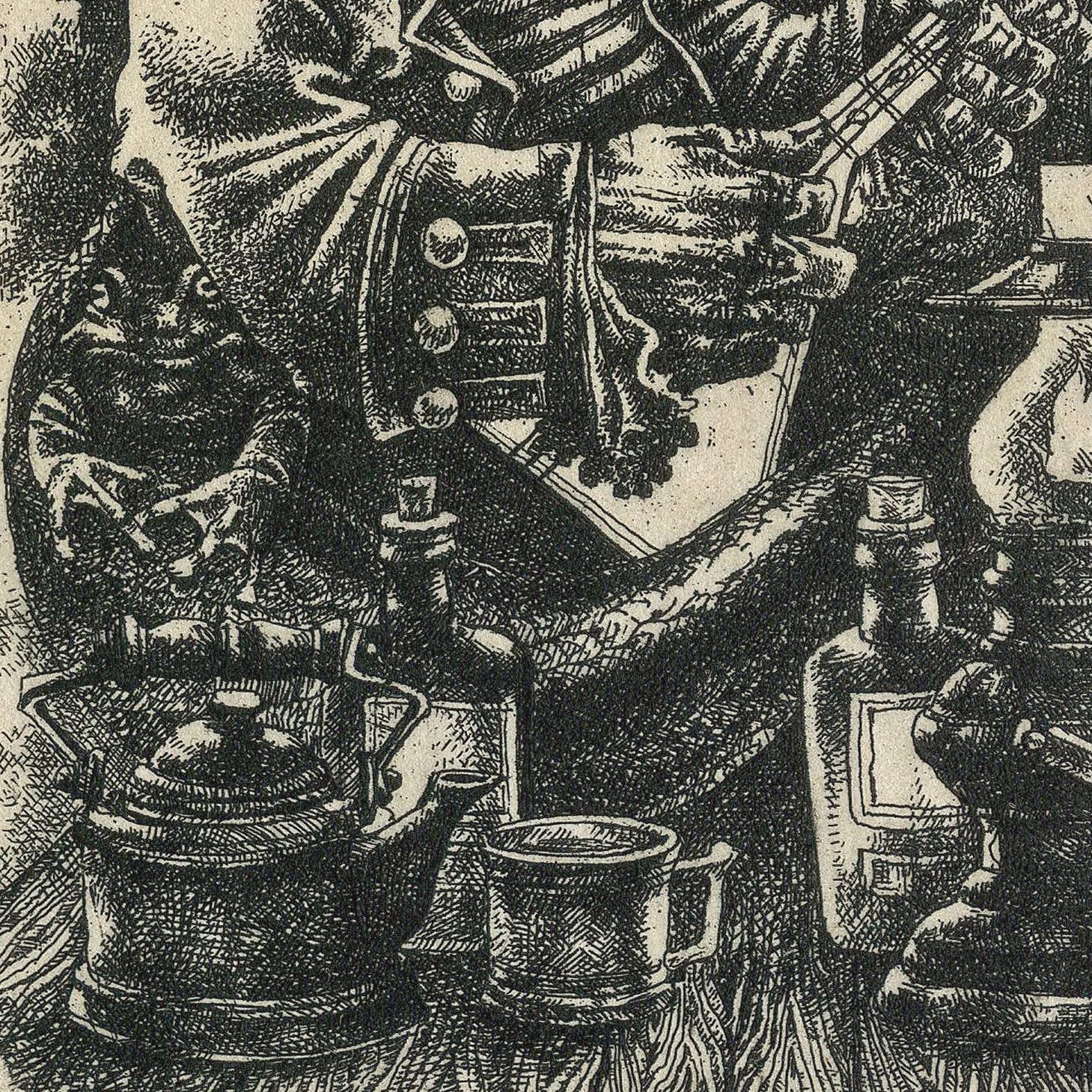 Etching «Vodyanoy» Drawing - Roman Pisarev - Jose Art Gallery
