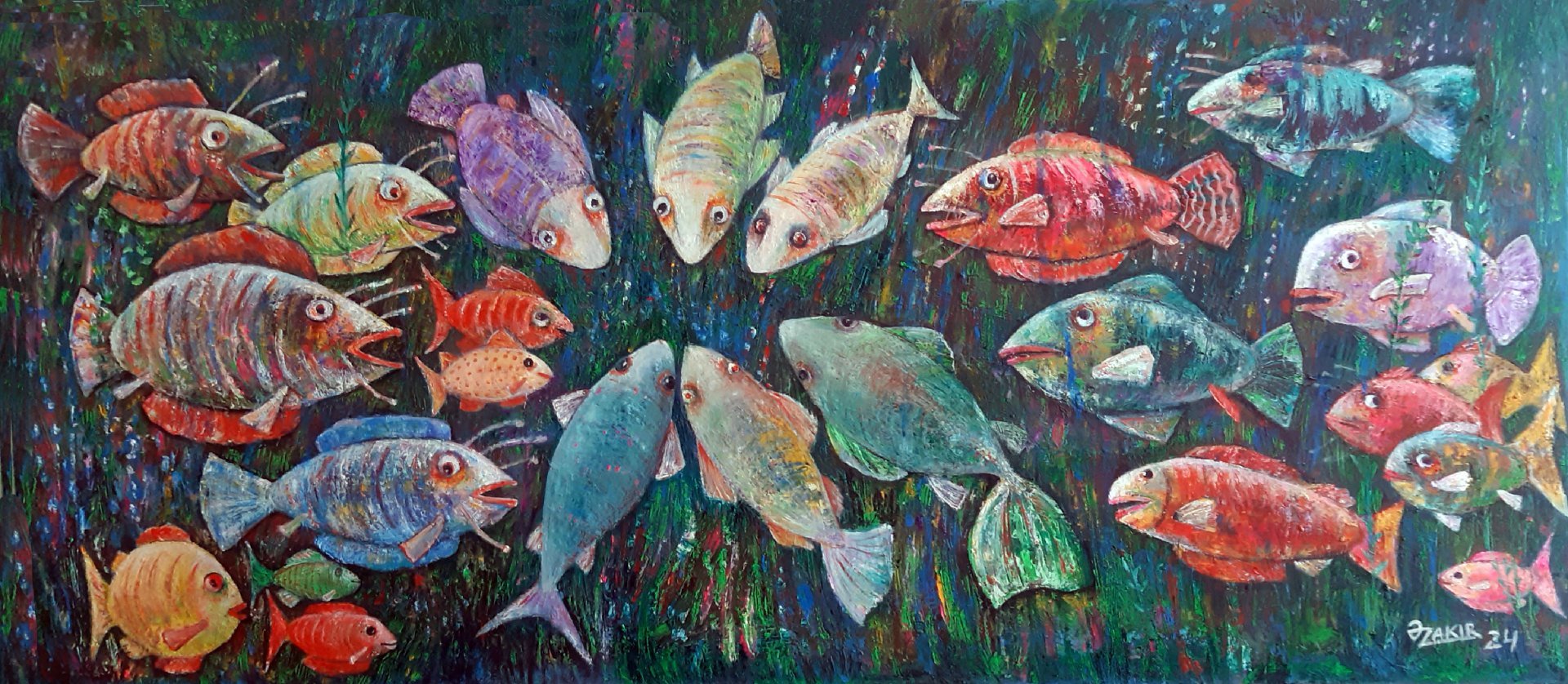 Fish Painting by Zakir Ahmedov - Jose Art Gallery
