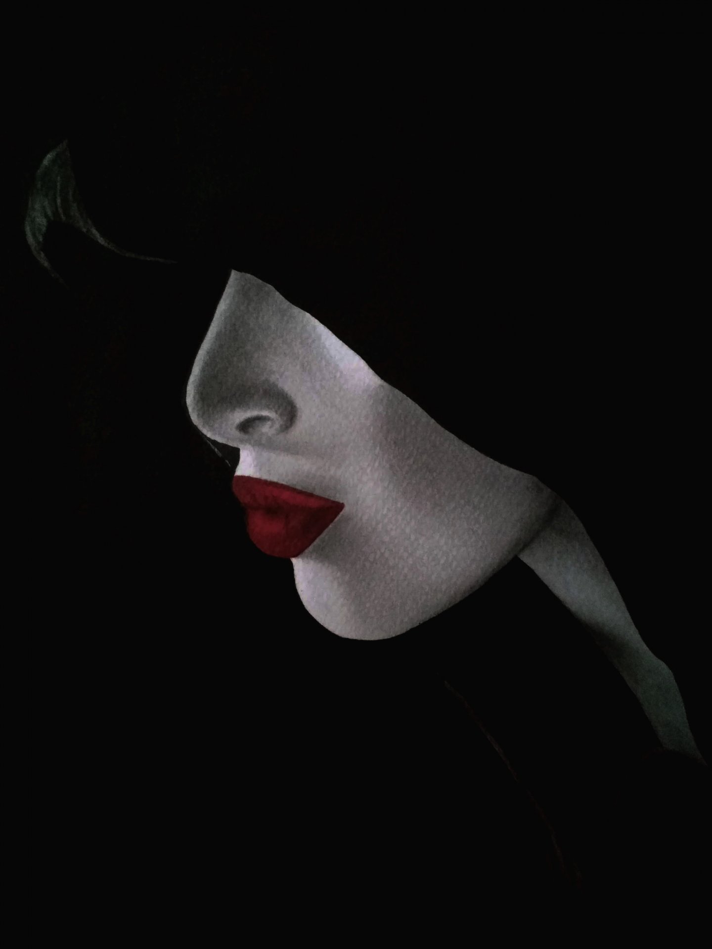 Hiding in the dark Drawing - Natalia Semenenko