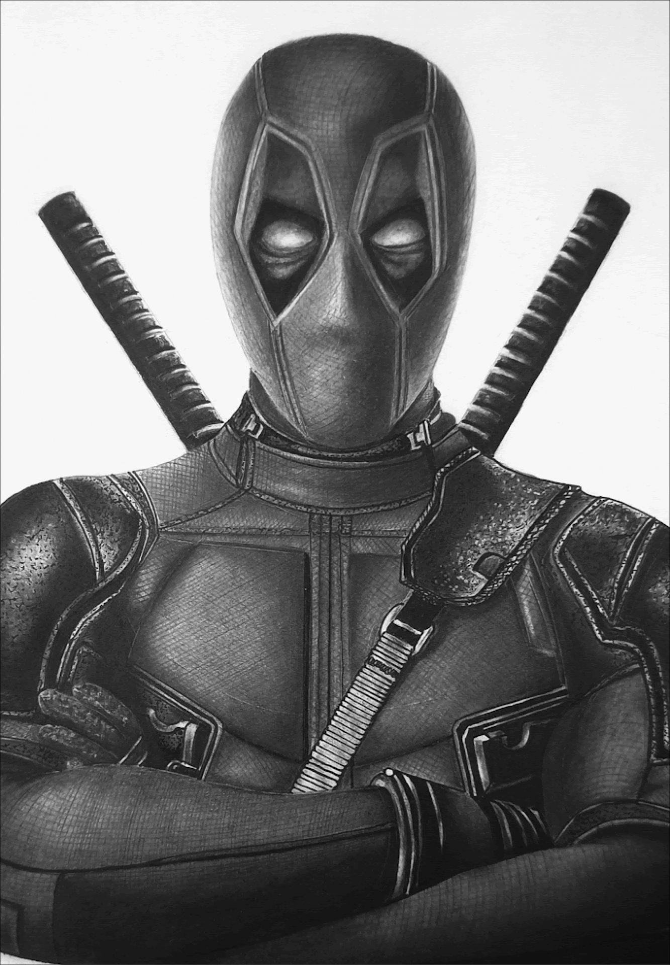 Deadpool Portrait 2023 Drawing - Natalia Semenenko