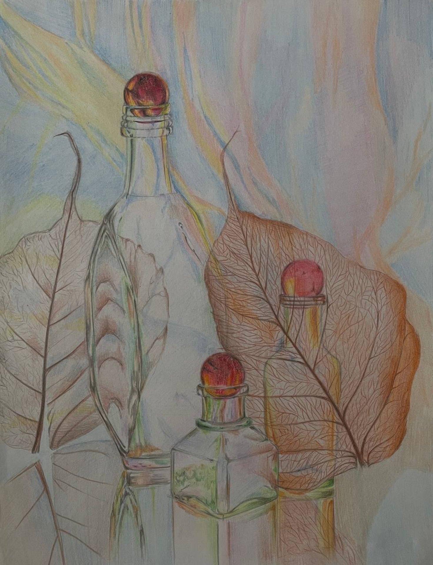 Depth Drawing - Red - Jose Art Gallery