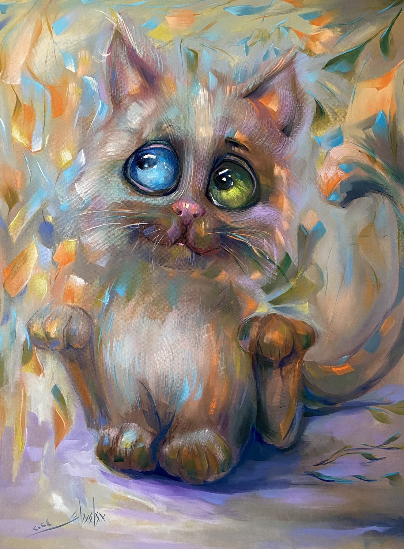 Meow Painting by Dowa Hattem - Jose Art Gallery