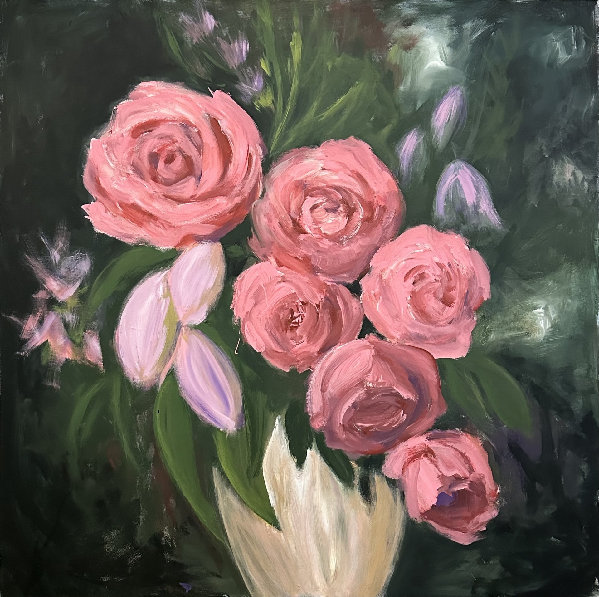 Whispers of Romance: Roses Painting by Iryna Bondar