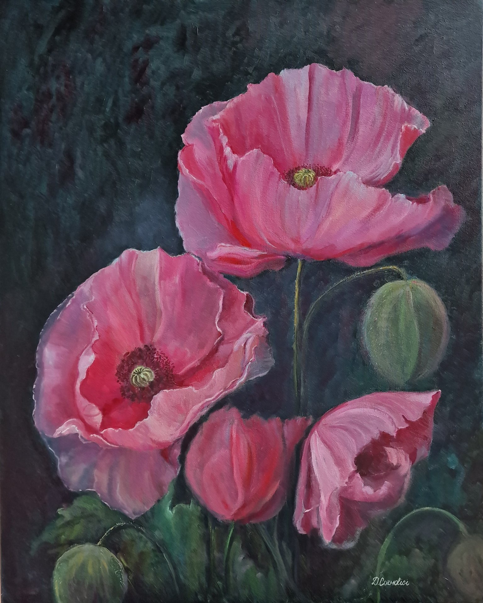 Pink Poppies Painting by Dessi - Jose Art Gallery