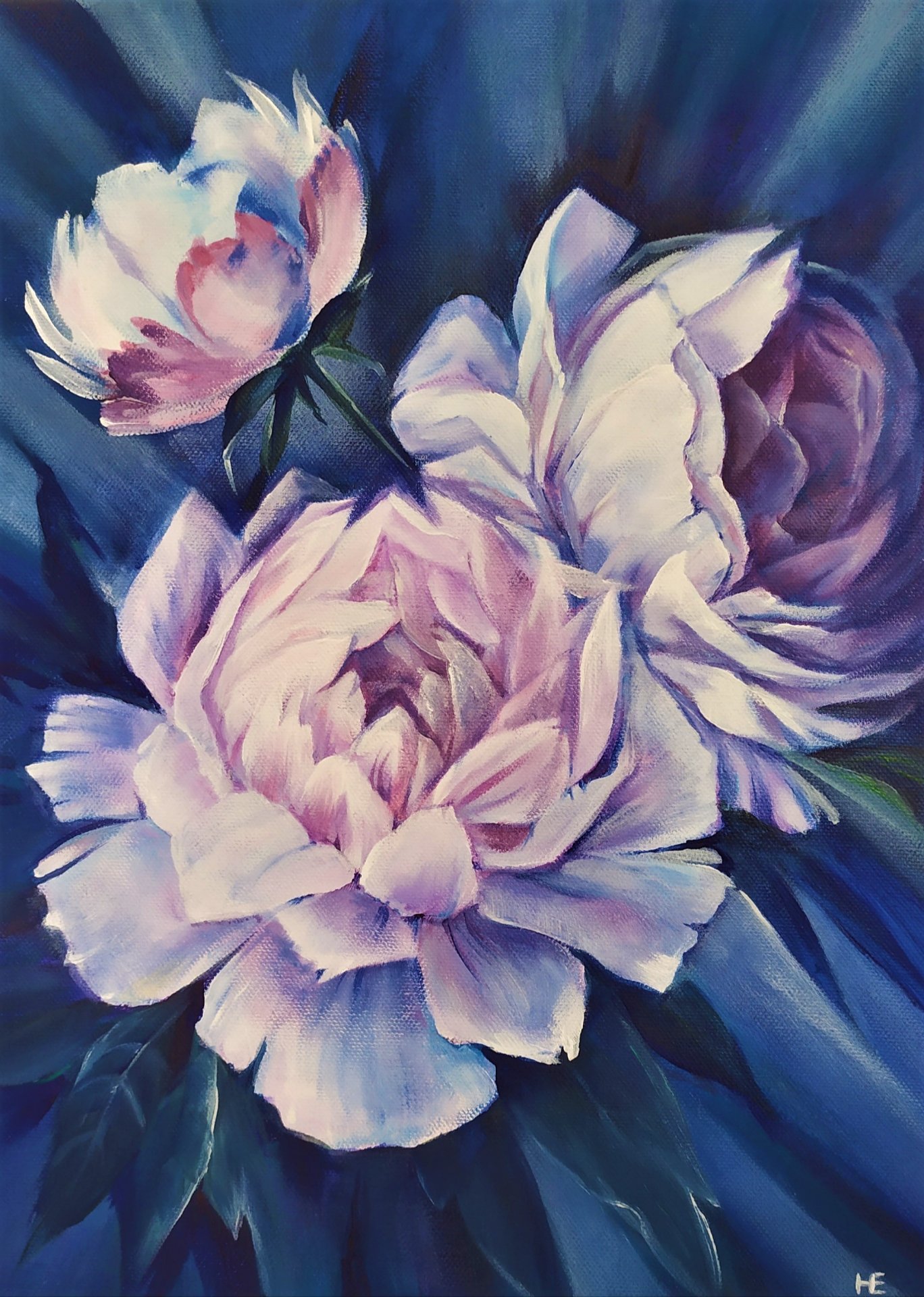 Peonies Painting by Nataliia Burmaka - Jose Art Gallery