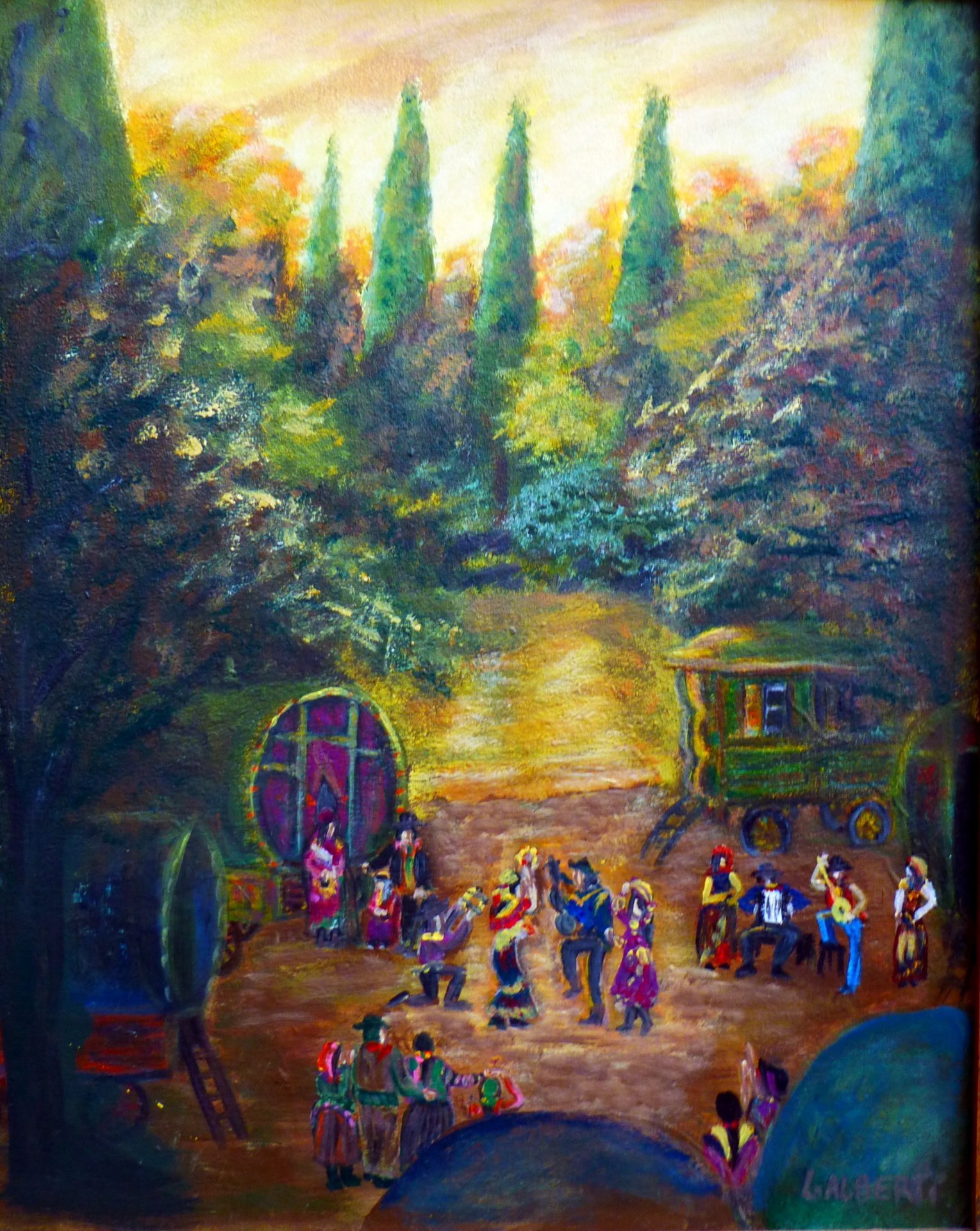 Gypsy Gathering Painting by Lucia Alberti - Jose Art Gallery