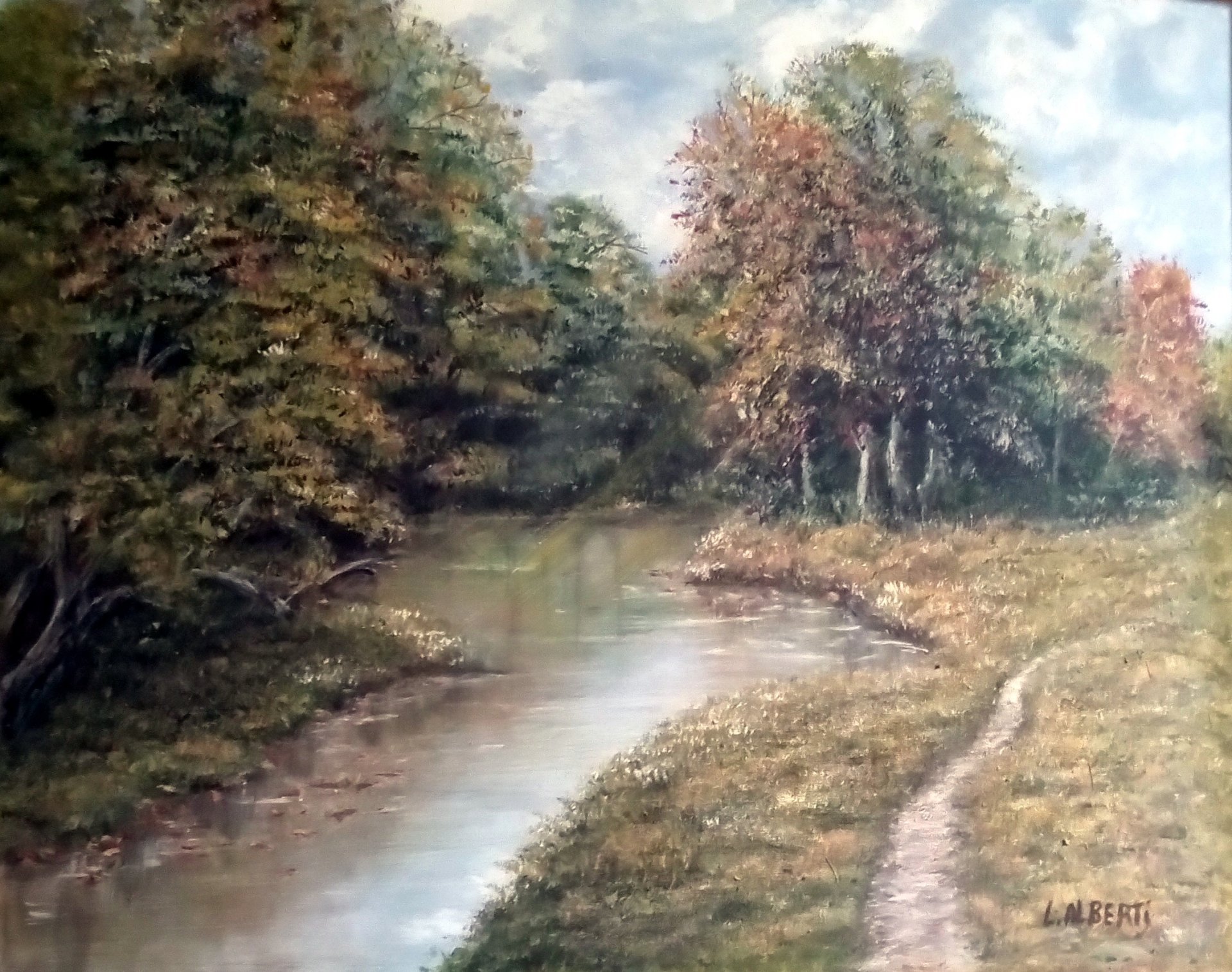 Autumn Stream Painting by Lucia Alberti - Jose Art Gallery