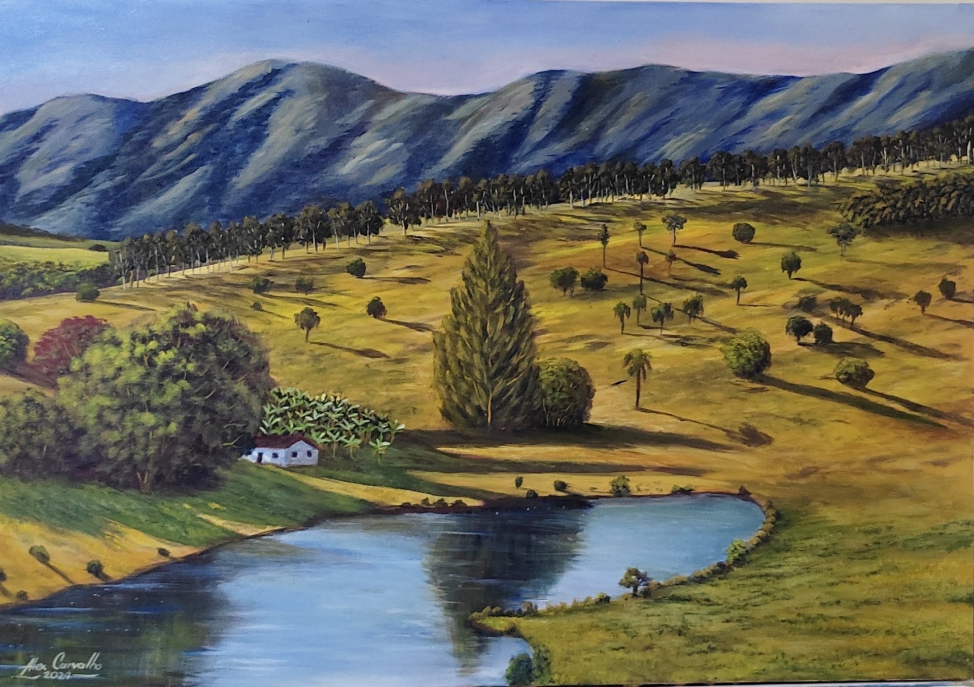 Lake of the Mountains: Summer and Reflection Painting by Alex Carvalho