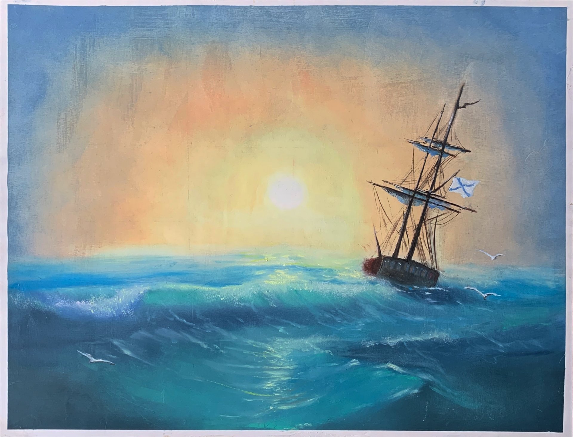Nave nella tempesta: inalazione di Aivazovsky Sculpture - ArKo