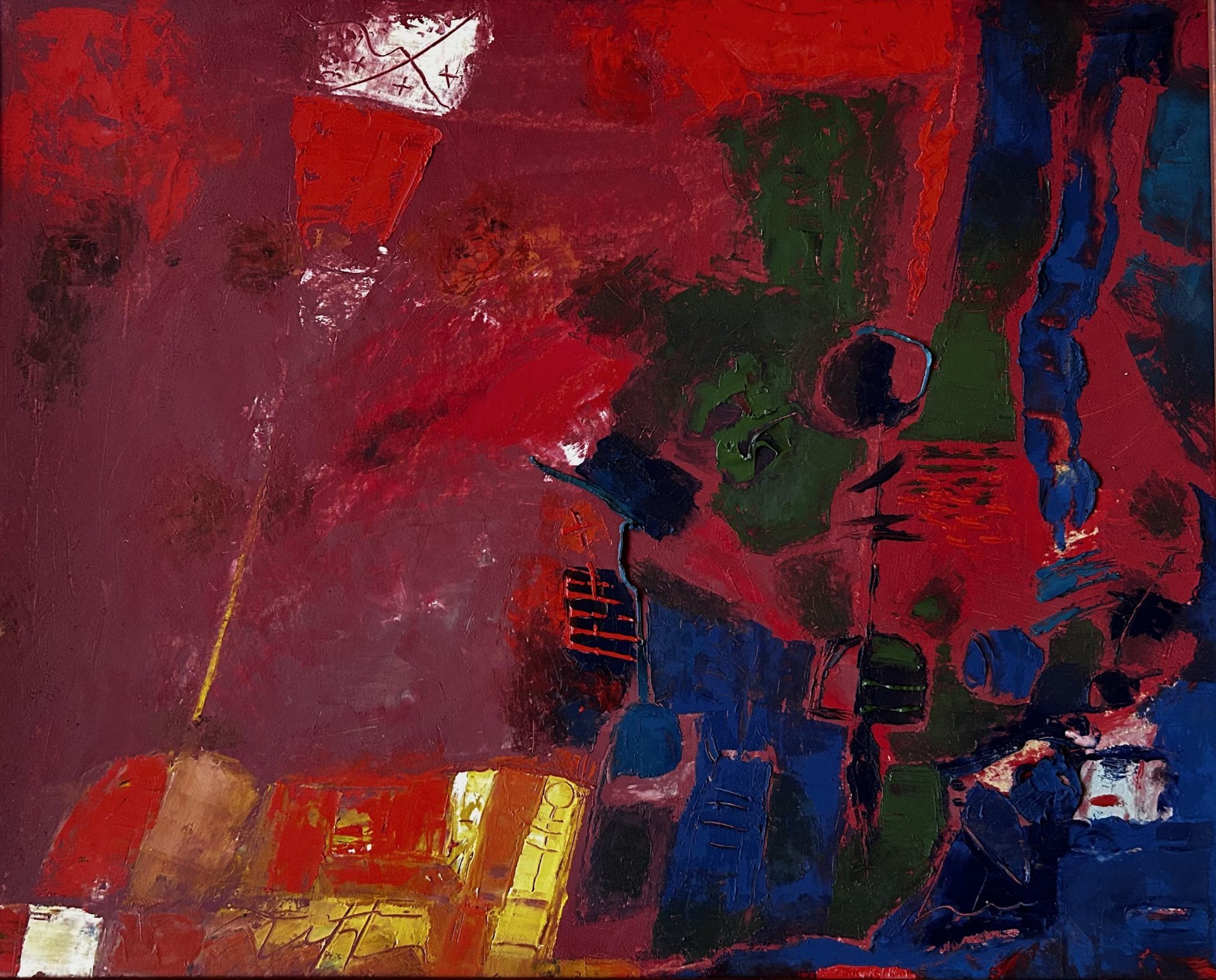 Hot August: Textured Abstract Art Painting by Stanislav Yushkov