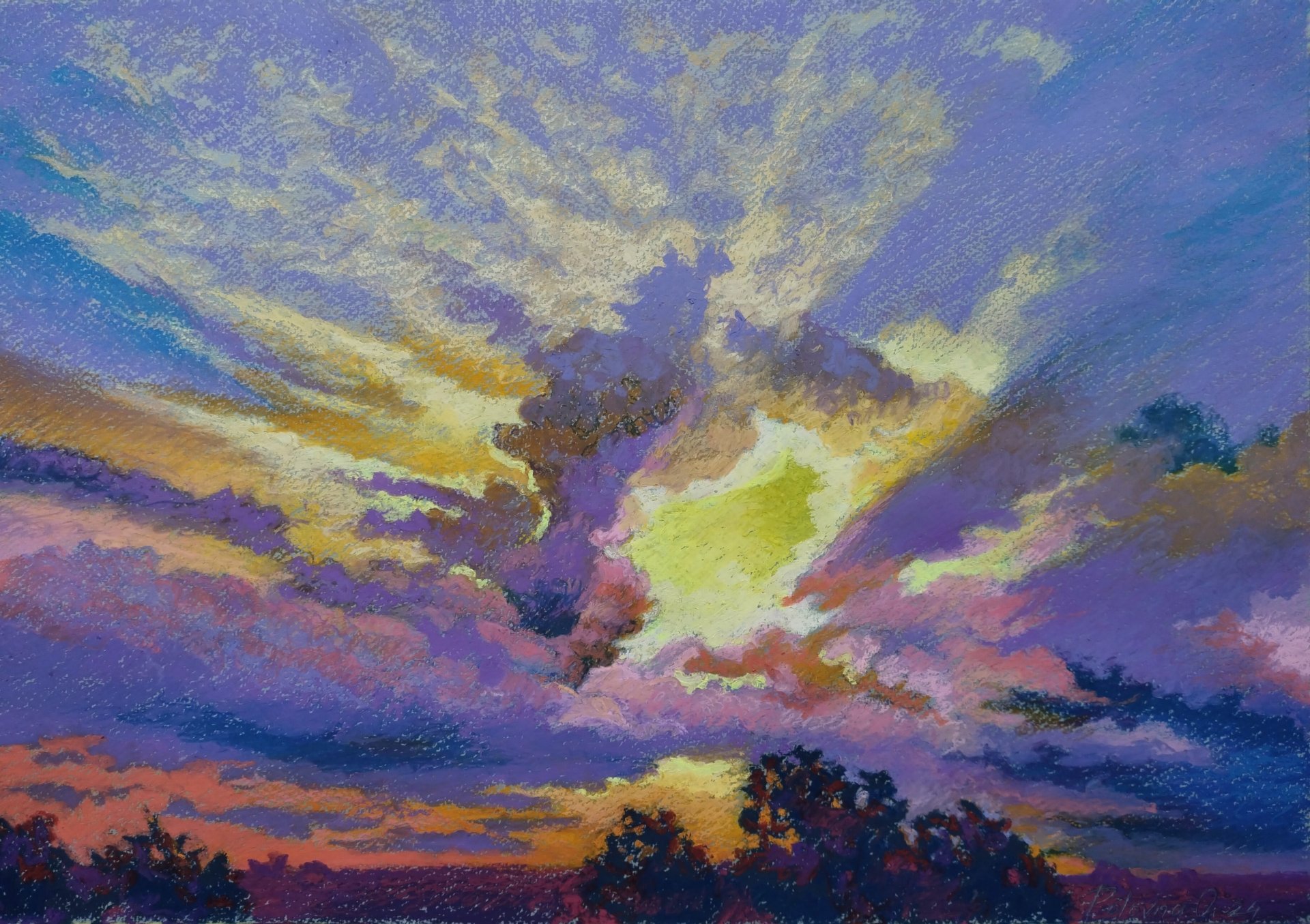 Evening sky Digital Art - Olena Polovna - Jose Art Gallery