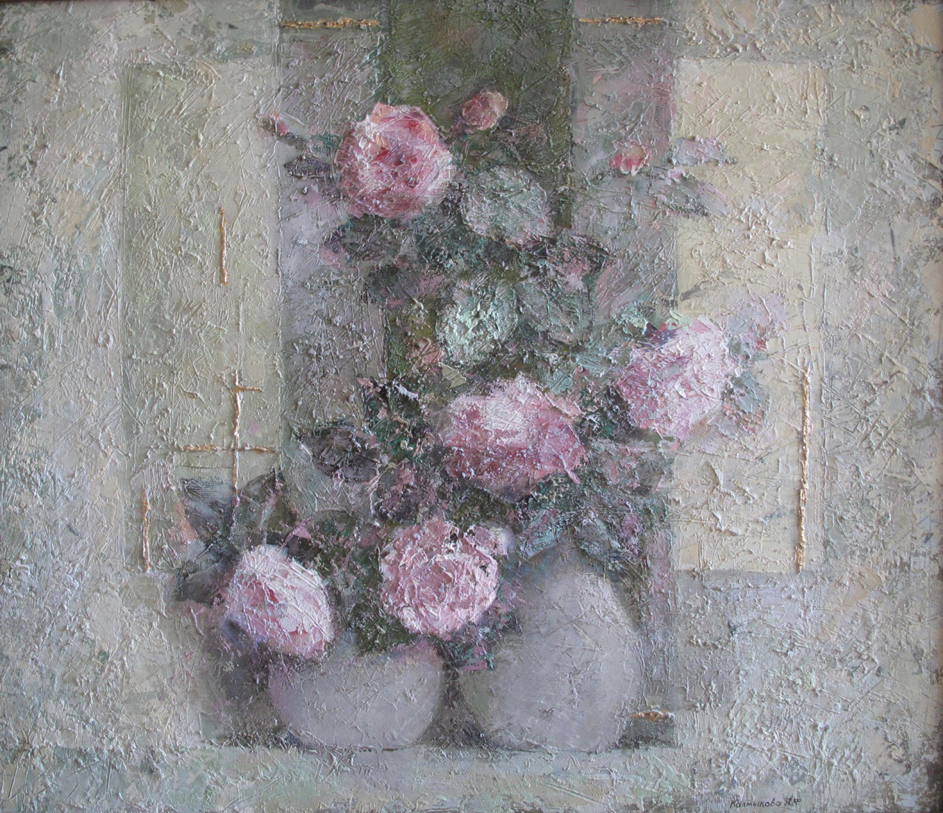 May roses Painting by Ludmila Kalmykova - Jose Art Gallery