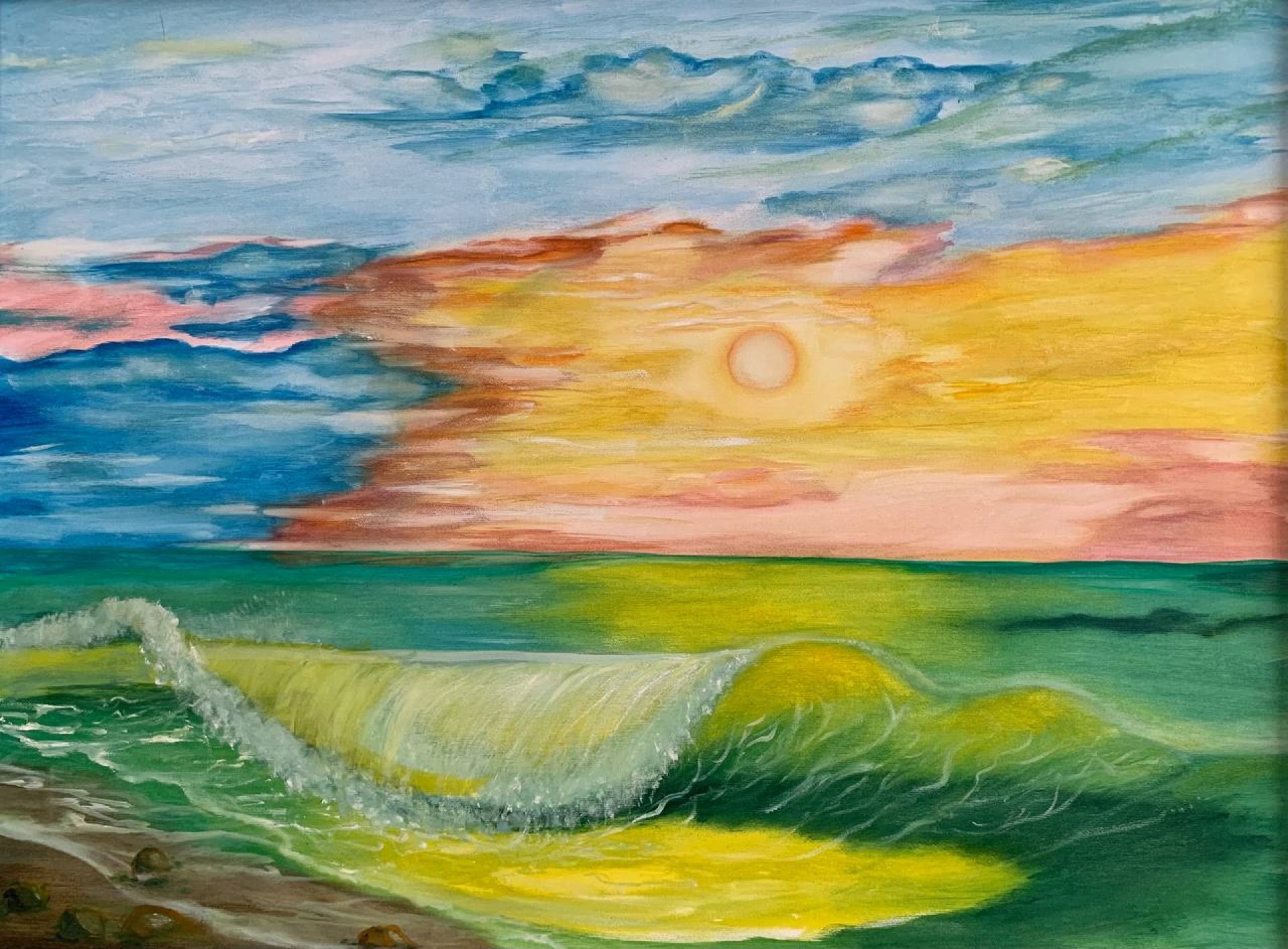 PRIDE WAVE Painting by Mariya Vayno - Jose Art Gallery