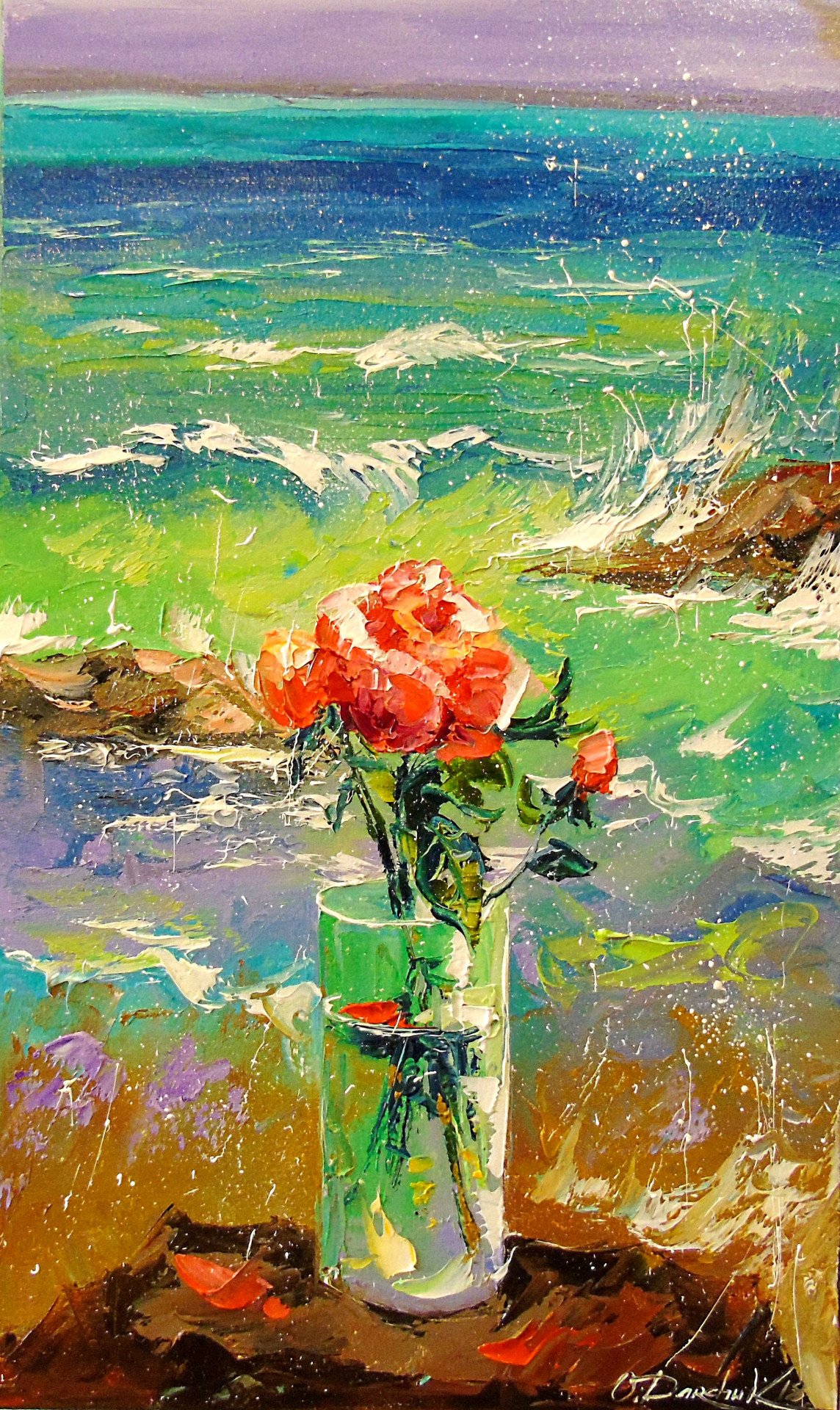 Rose by the sea Painting by Olha Darchuk - Jose Art Gallery