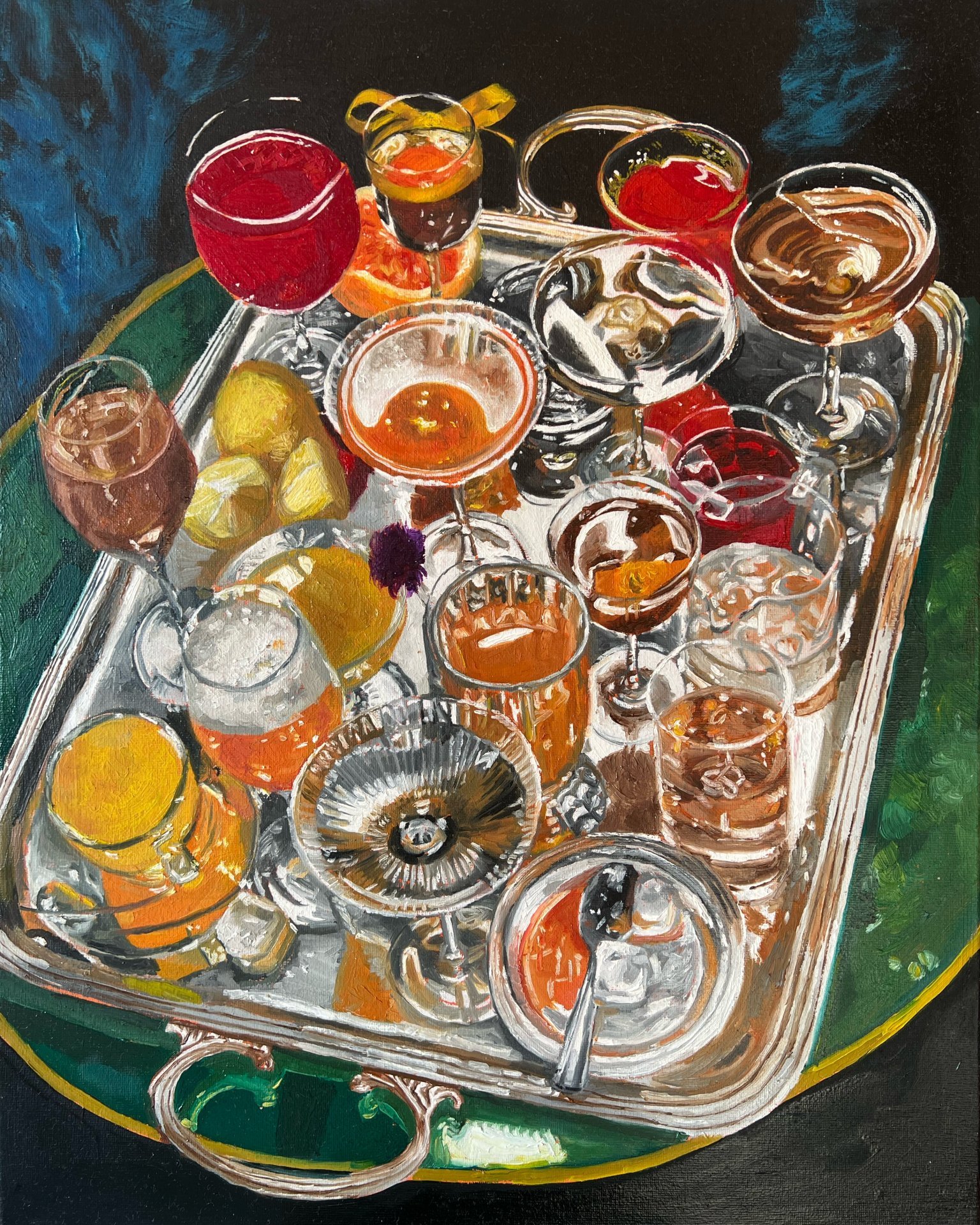 Drinking game Painting by Vytoria Godiemski