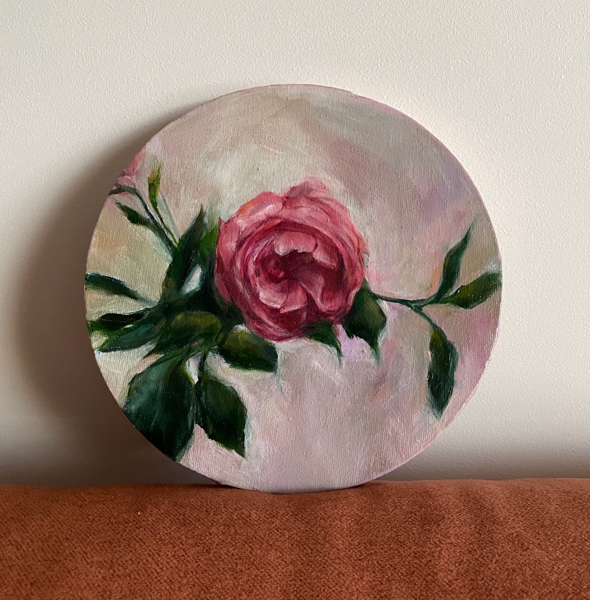 Rose in a circle Painting by Maria Mandis - Jose Art Gallery