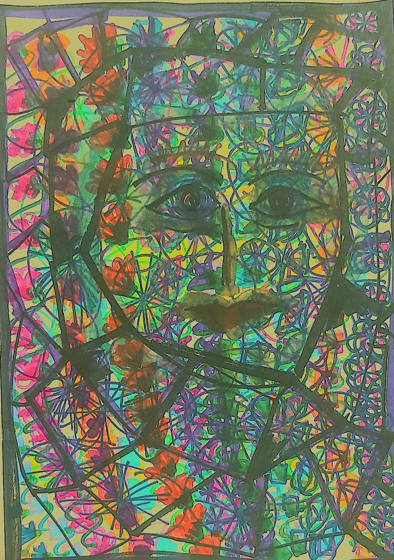 Floral Mosaic: Modern Expressionism Painting by Pari