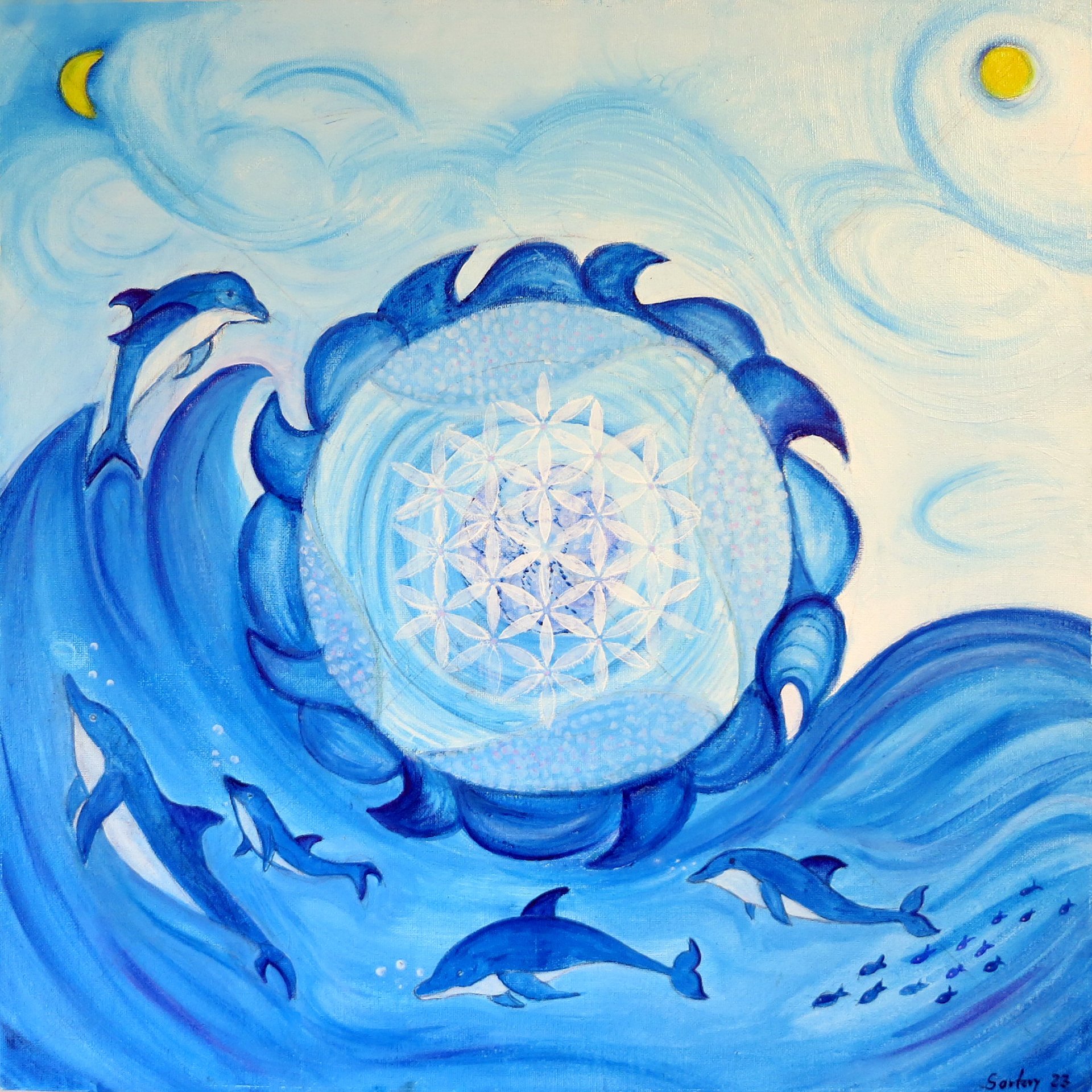 Magic of water: hydropower Painting by Sabine Sartory