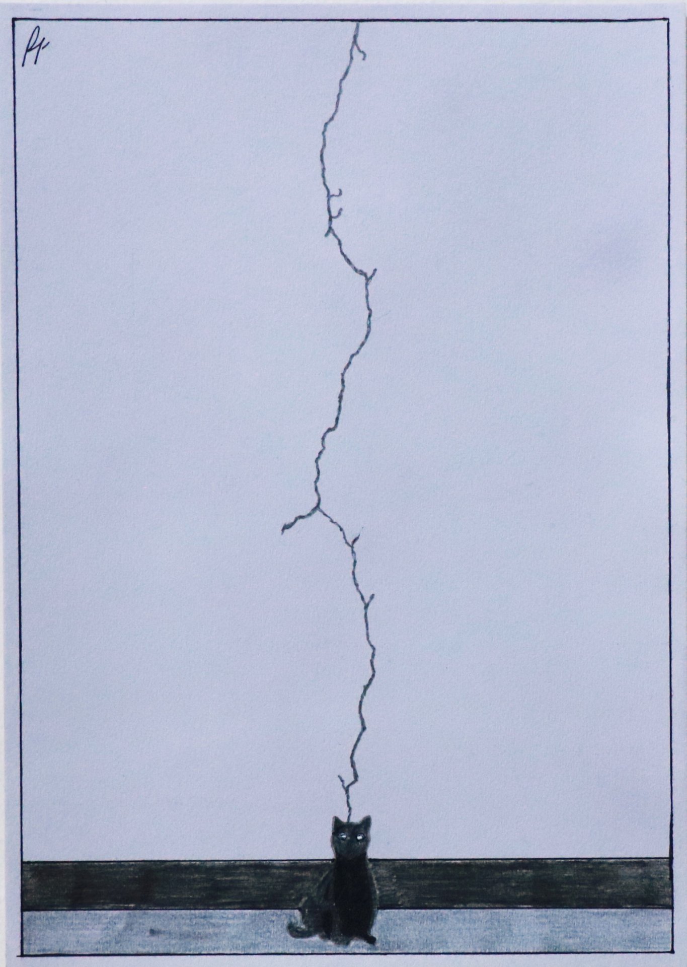 Cat, crack (N°89) Painting by fabio pasquali