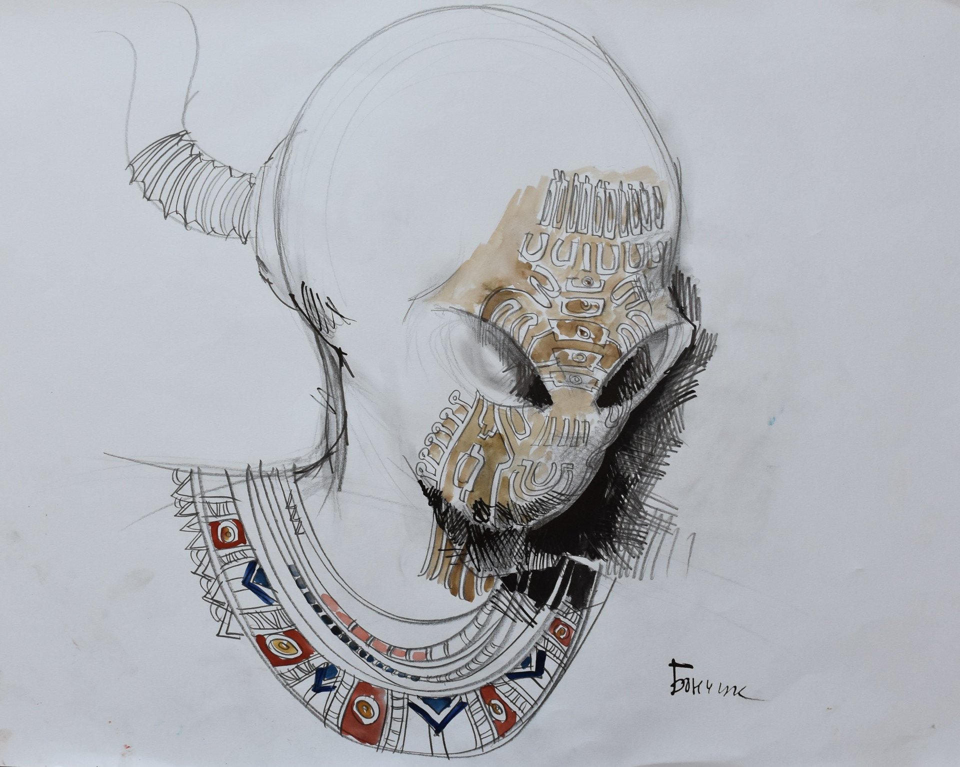 Series Foreign Invision 1 Drawing - Roman Bonchuk