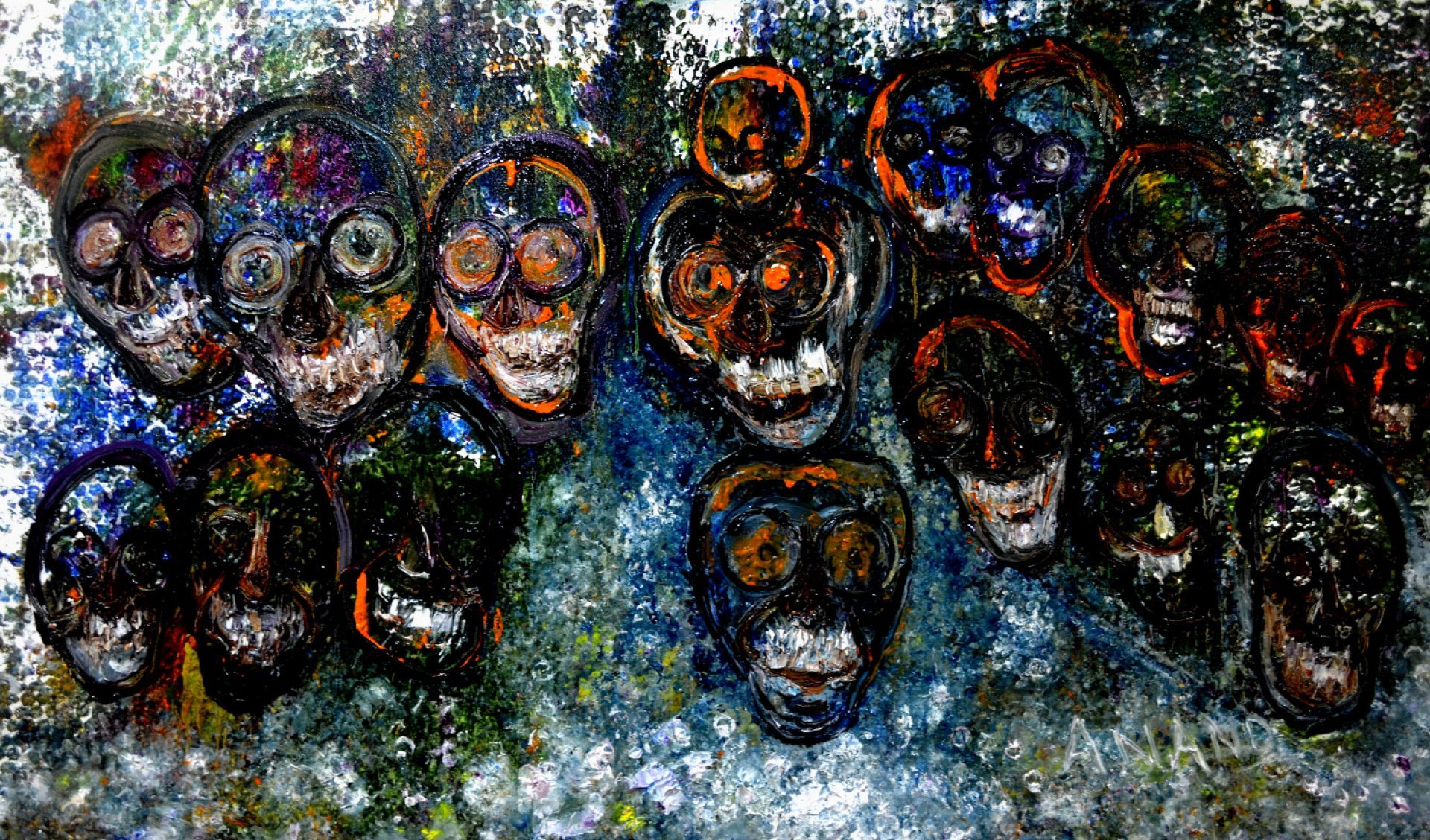 AMAZING WORLD OF GHOSTS Painting by ANAND MANCHIRAJU