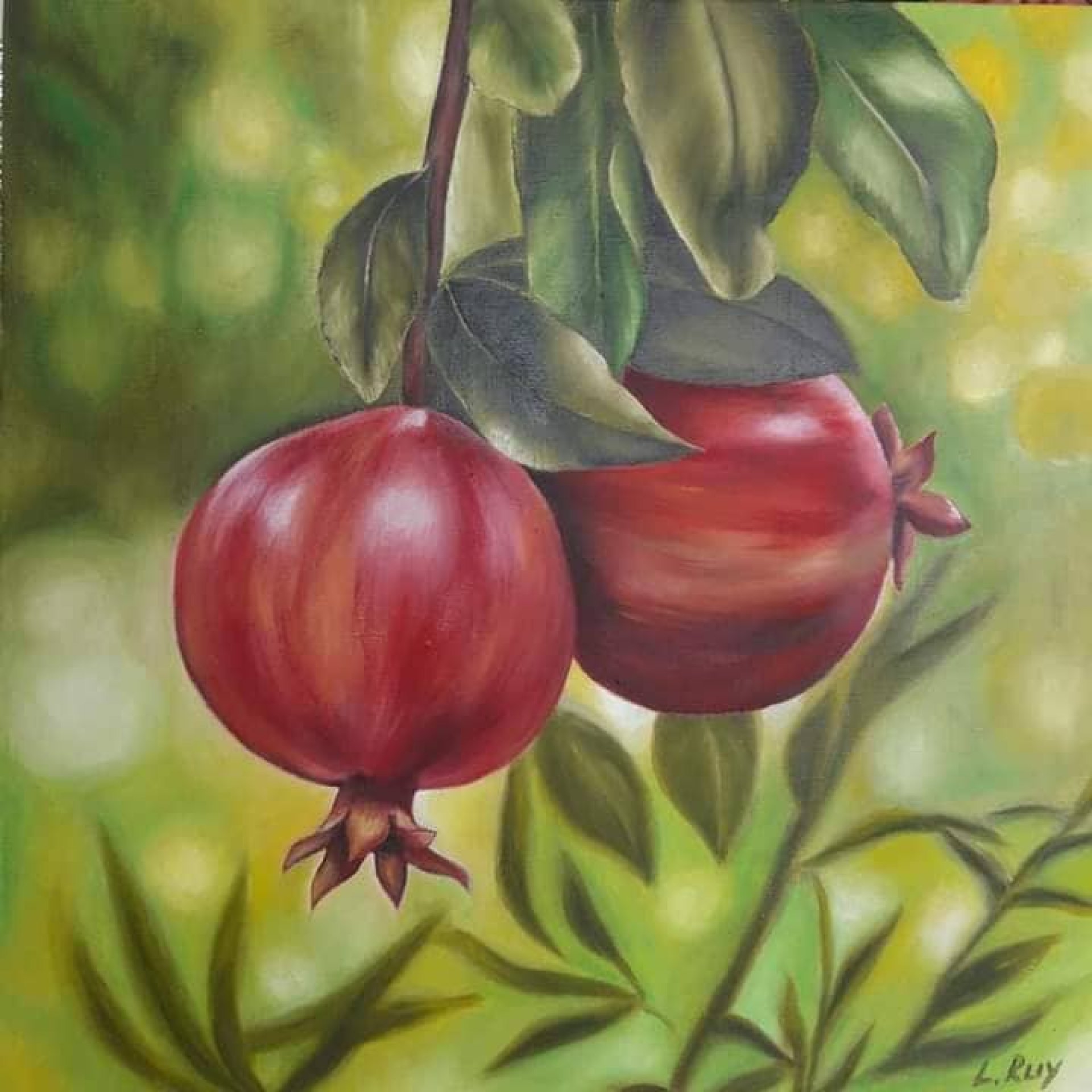 Pomegranate Painting by Larisa Ruy - Jose Art Gallery