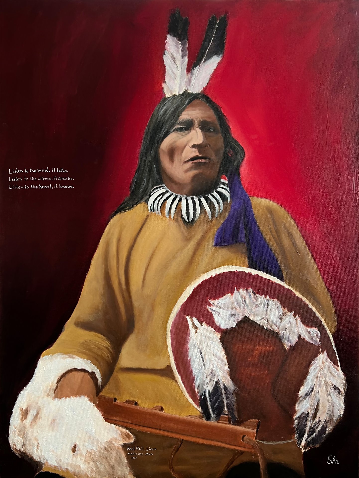 Fool Bull - Sioux Medicine man Painting by Sonny Andersson