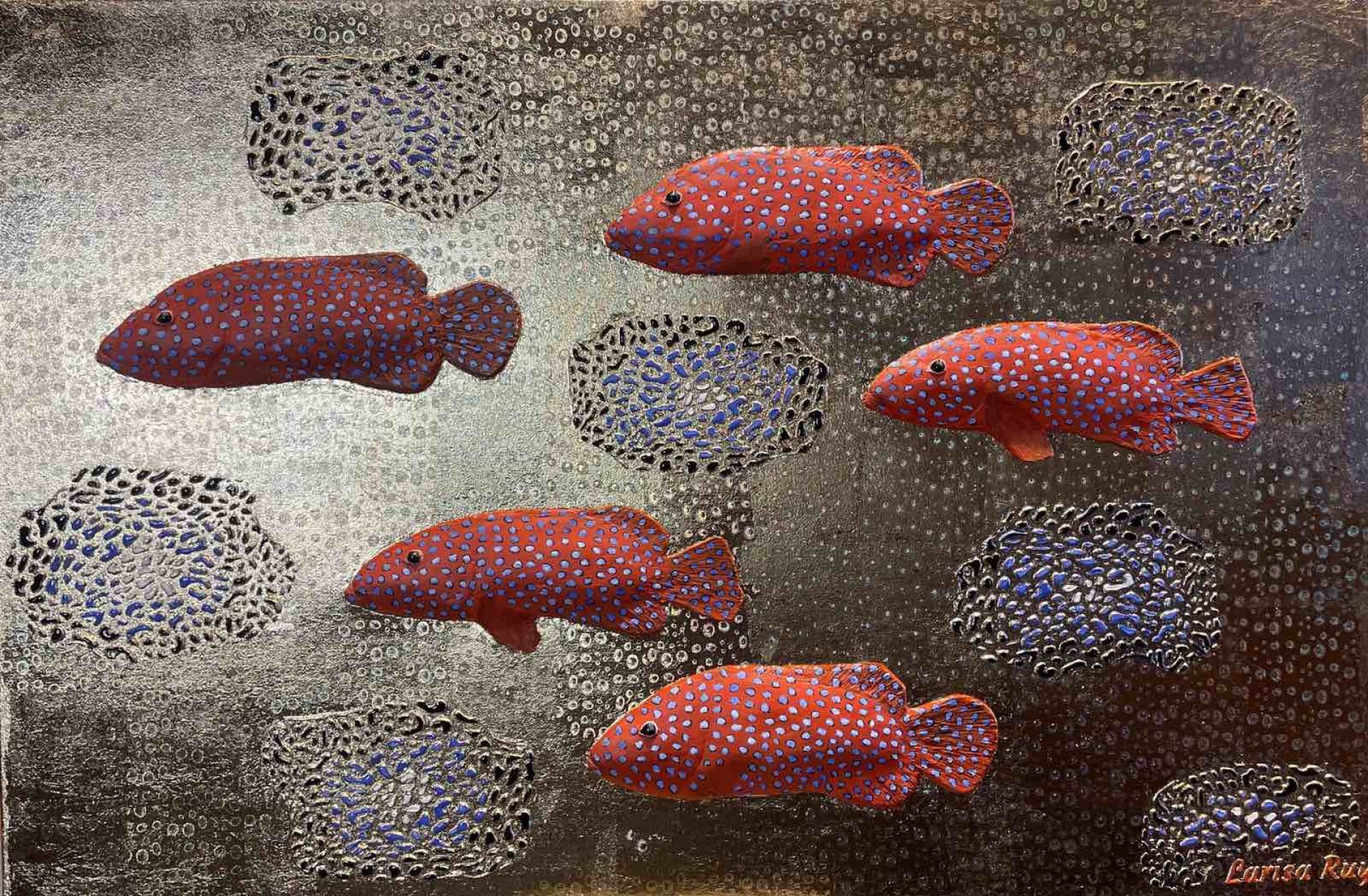 Red fish Painting by Larisa Ruy - Jose Art Gallery
